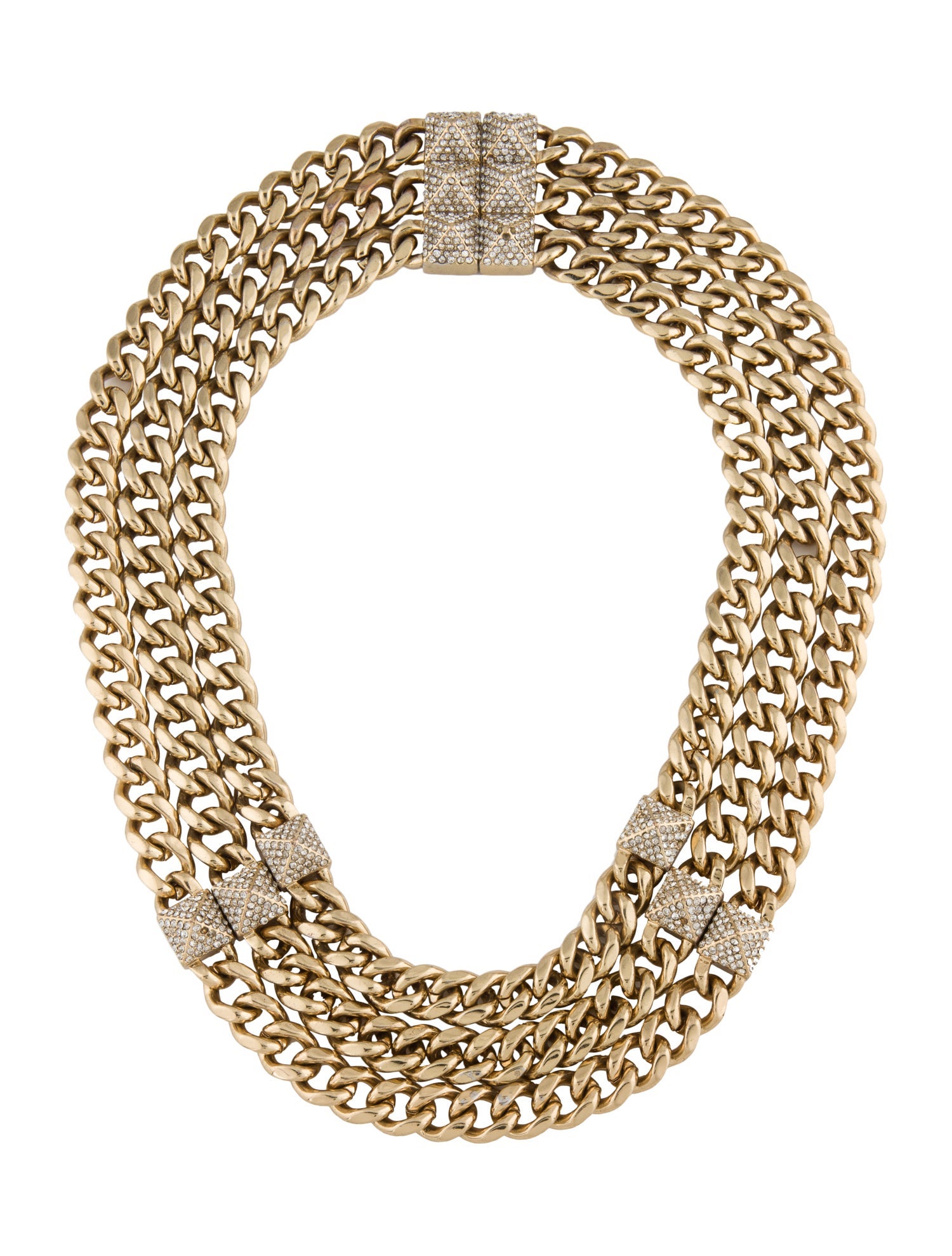 Fallon Crystal Multistrand Necklace - Gold-Tone Metal Choker, Necklaces ...