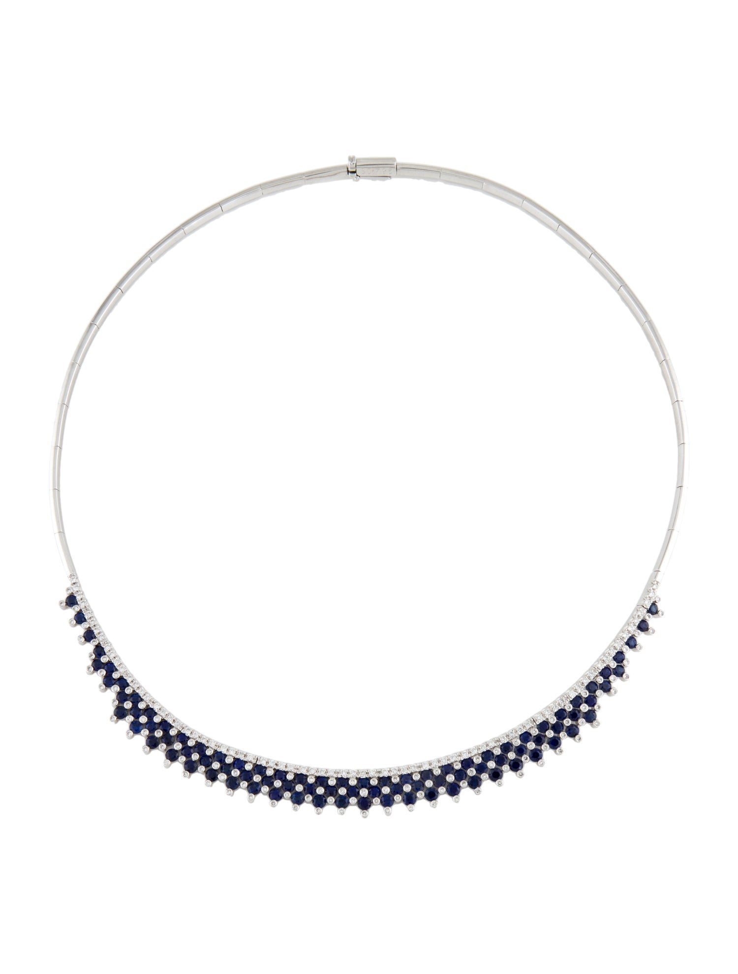 Favero 18K 7.95ctw Sapphire & Diamond Collar Necklace - Rhodium-Plated ...