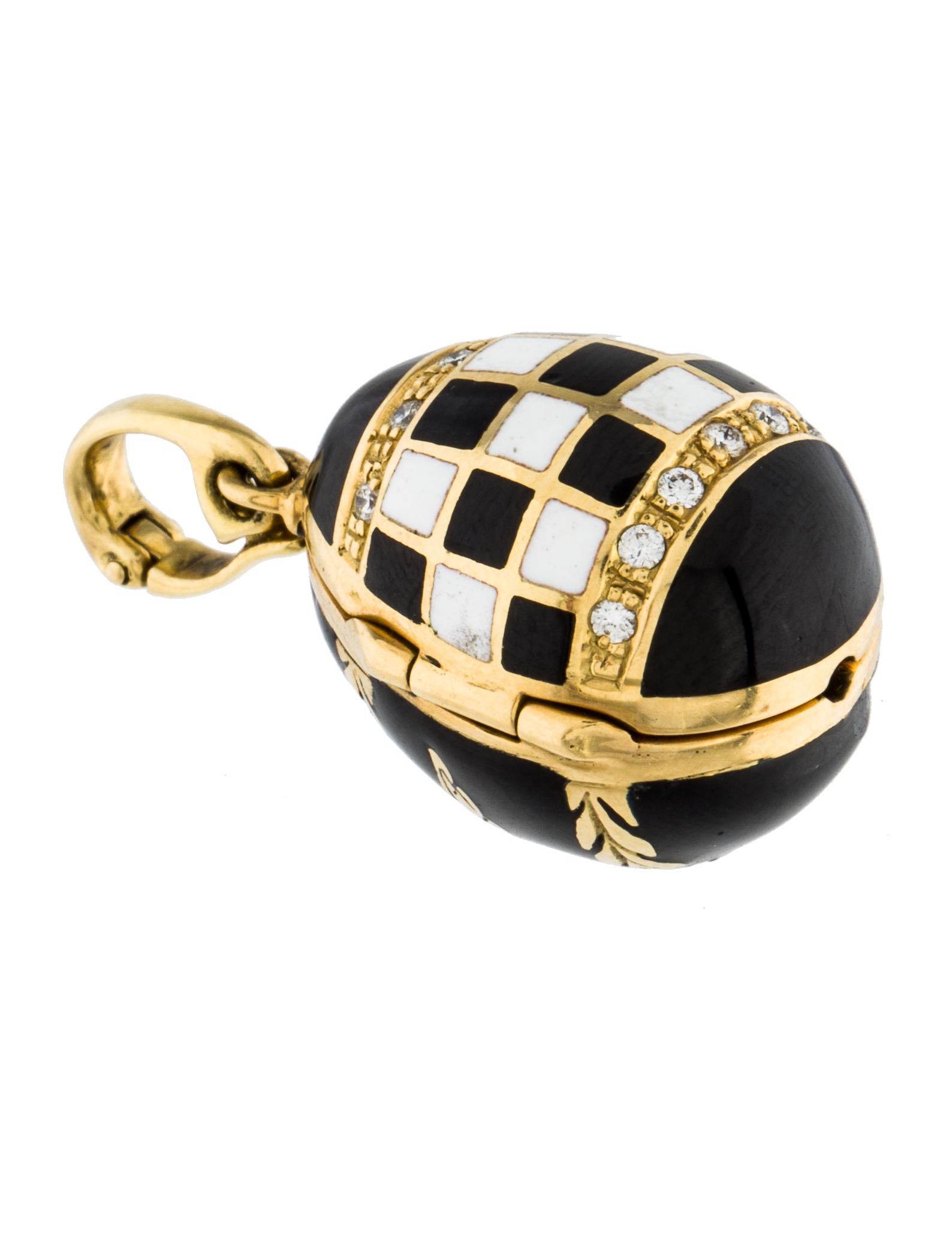 Fabergé 18K Diamond Indy 500 Egg Pendant - Black Pendant Necklace ...
