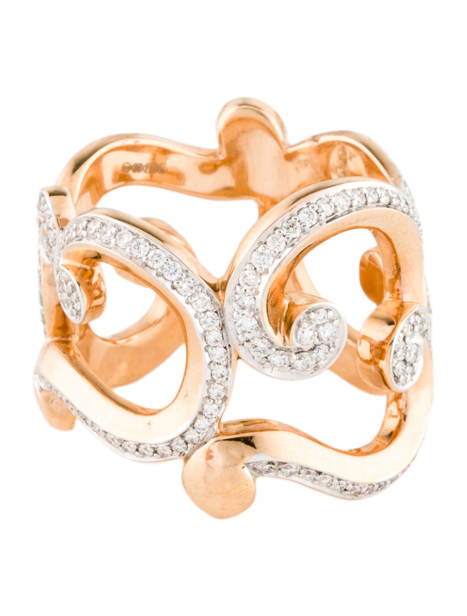 Fabergé 18K Rococo Diamond Grande Frame Ring - 18K Rose Gold Band ...