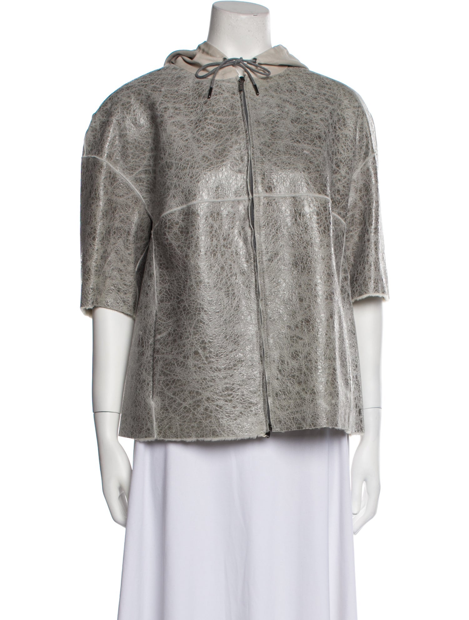 Fabiana Filippi Shearling Animal Print Fur Jacket - Grey Jackets ...