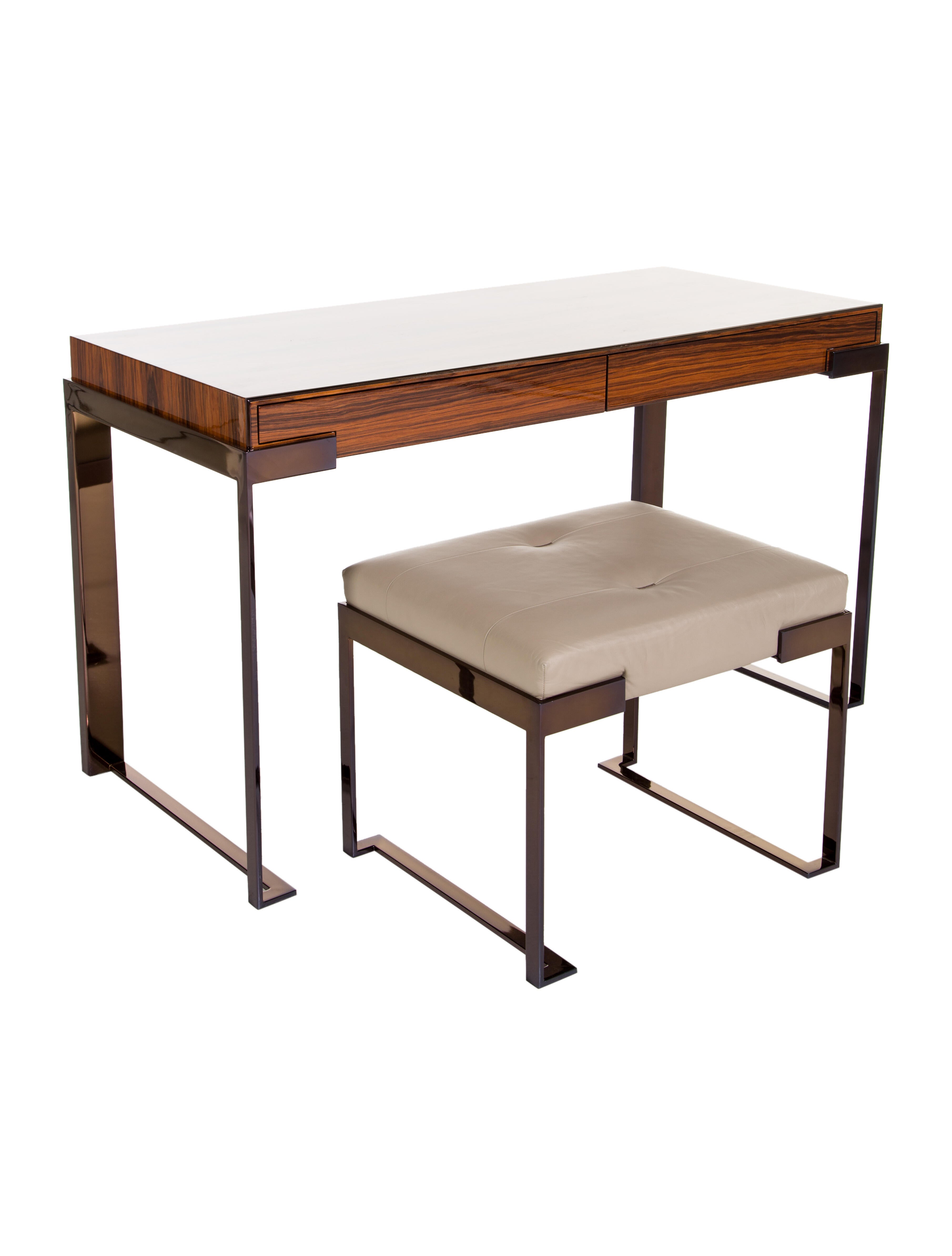 Fendi Casa Aura Dressing Table and Bench Set - Black, 2 pieces Office ...