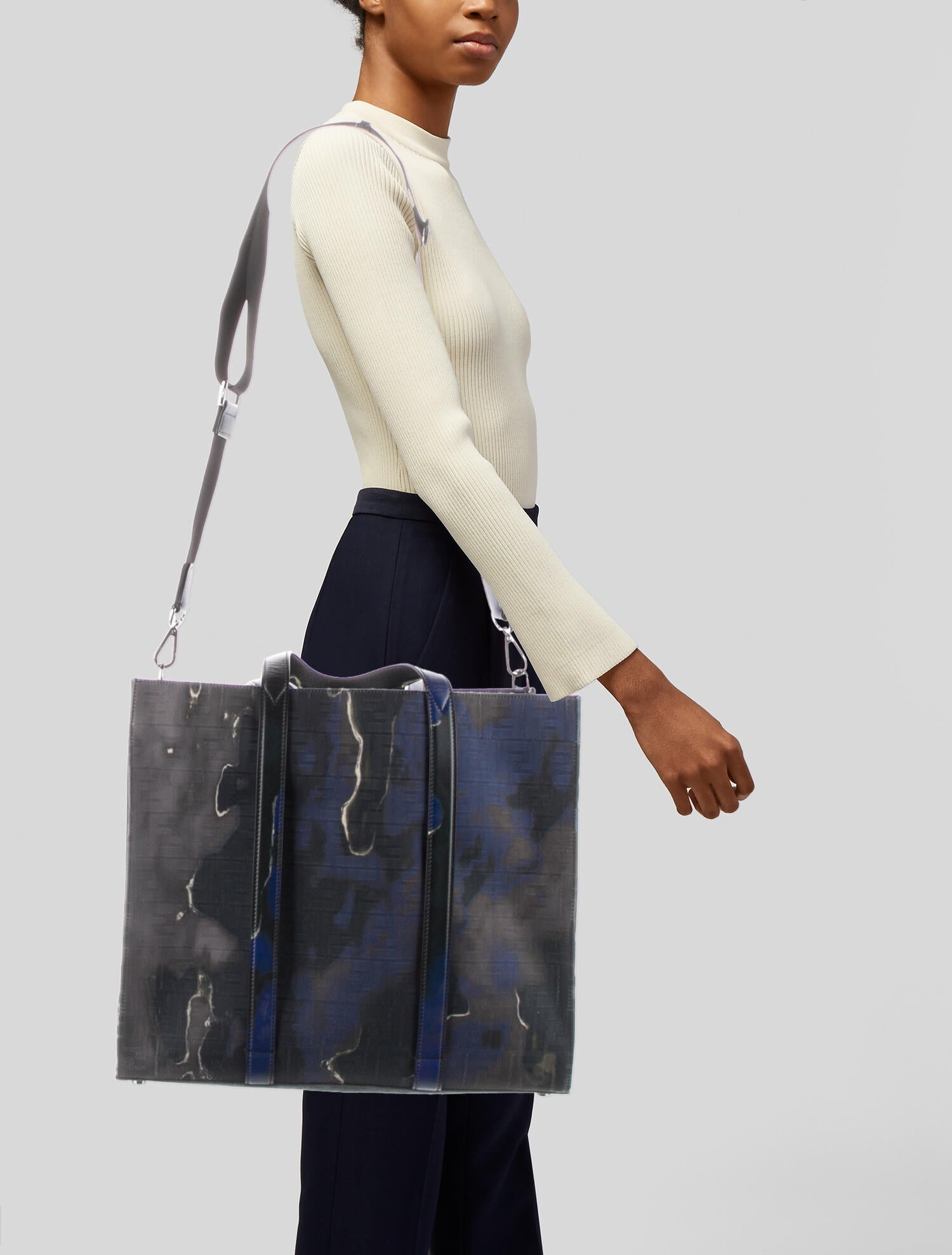 Fendi FF Sunset Jacquard Shopper Tote - Blue Totes, Bags - FEN224080 ...