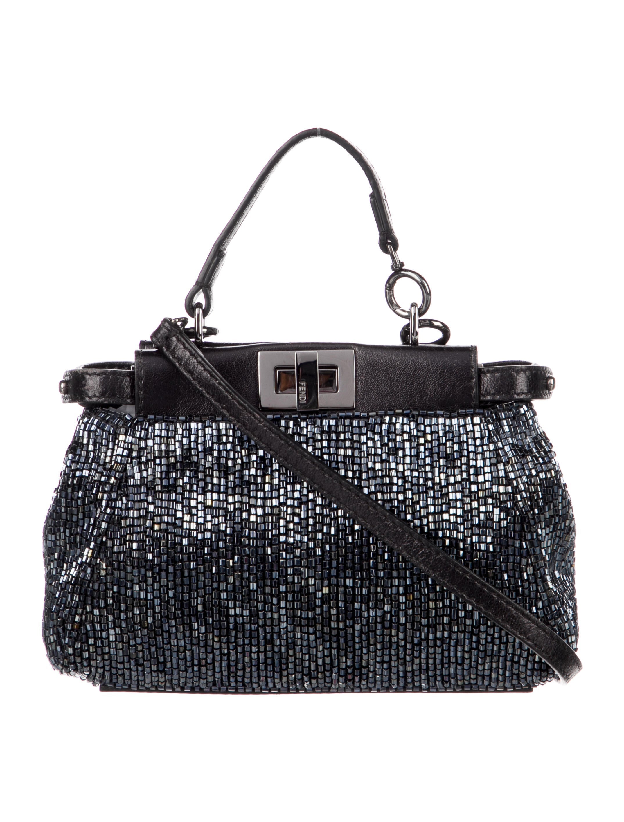 Fendi Beaded Micro Baguette - Blue Mini Bags, Handbags - FEN220075 ...