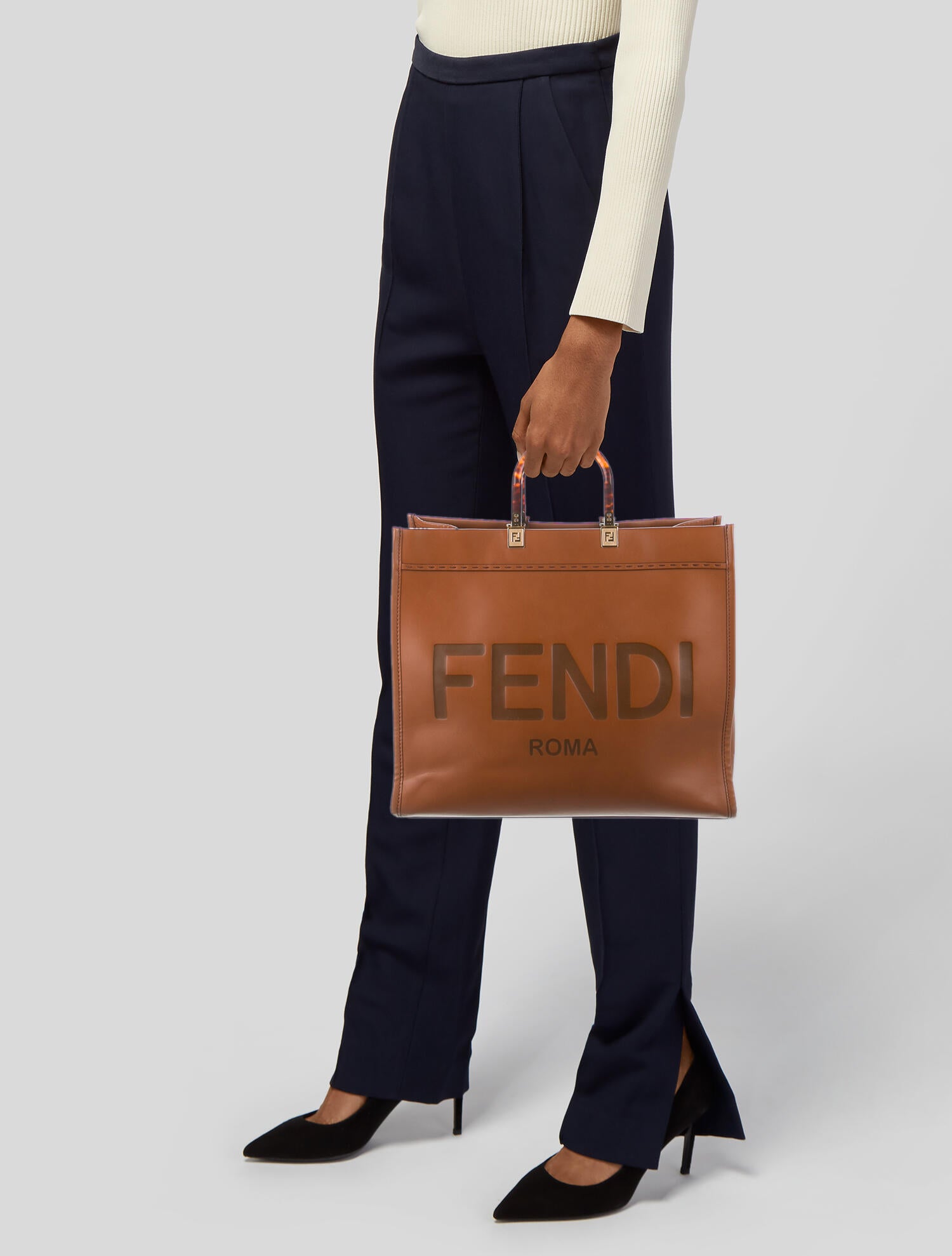 Fendi Large Sunshine Tote - Brown Totes, Handbags - FEN228119 | The ...