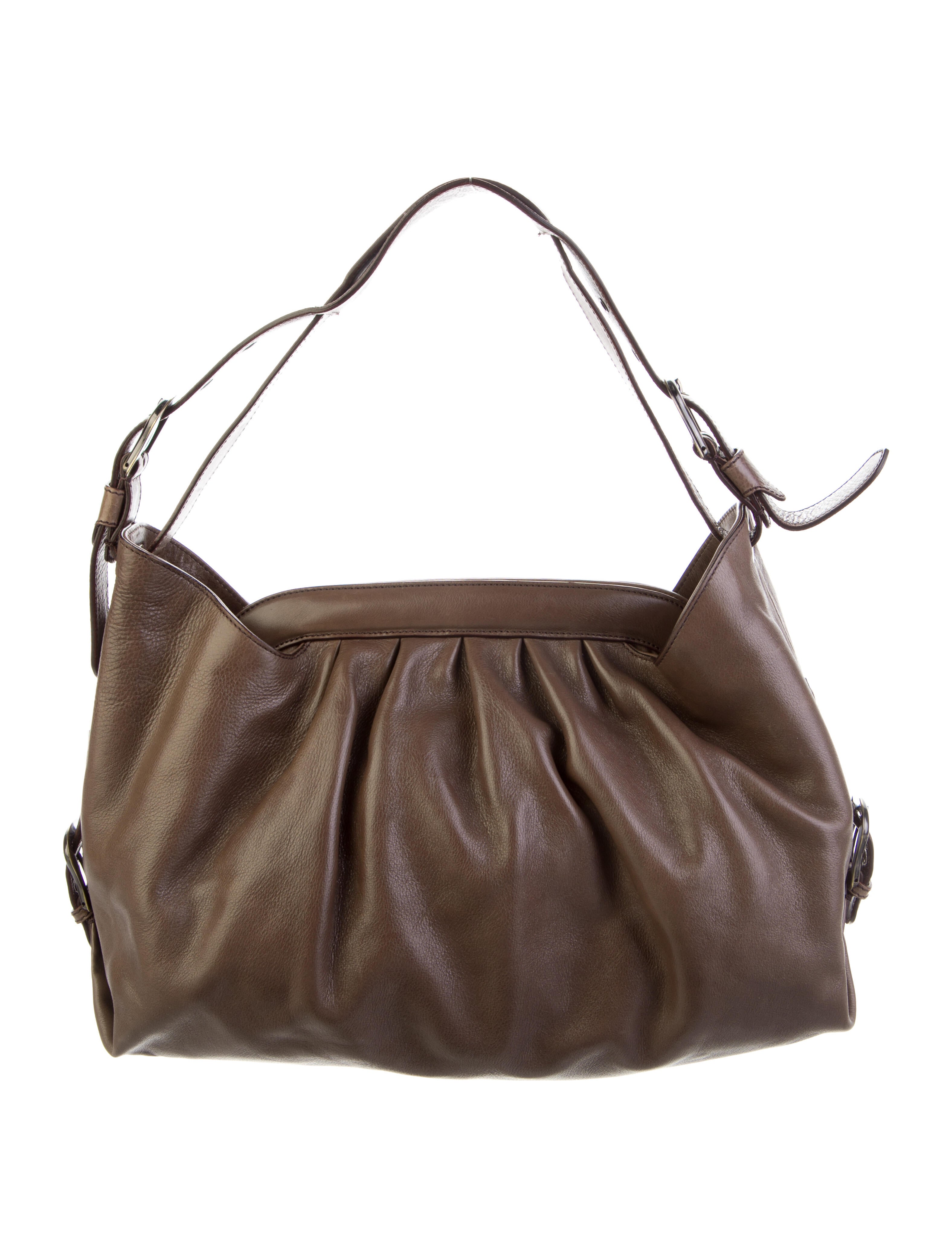 Fendi Leather-Trimmed Zucca Hobo - Brown Hobos, Handbags - FEN68592 ...