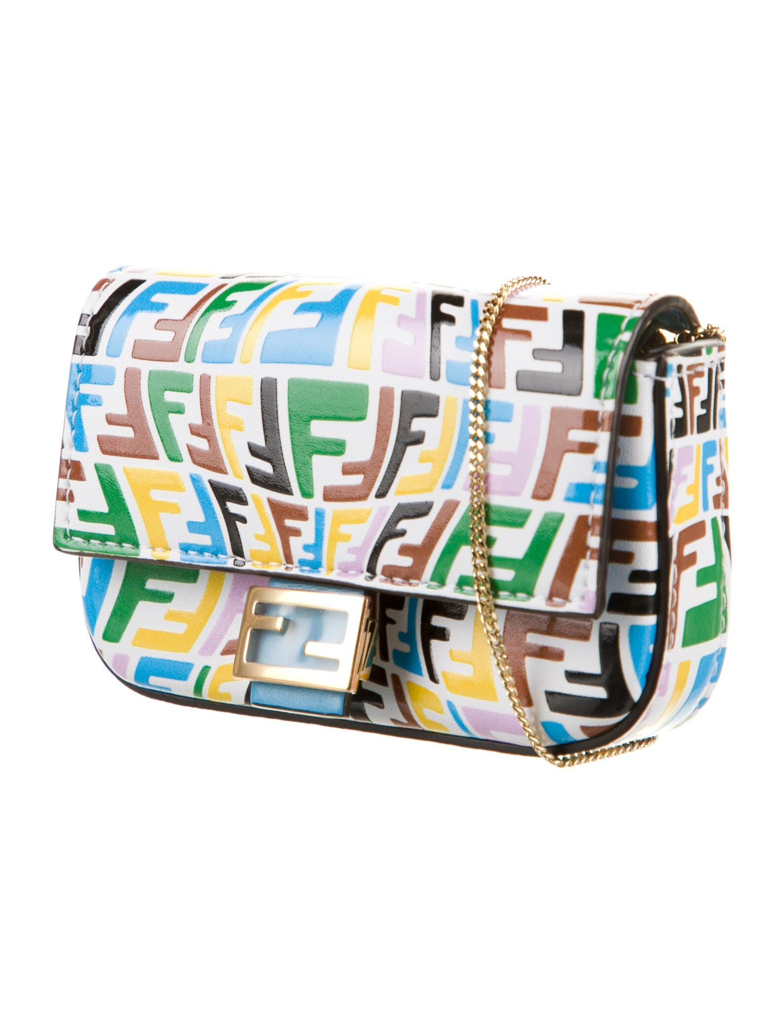 Fendi x Sarah Coleman FF Fish Eye Nano Baguette Charm - White Crossbody ...