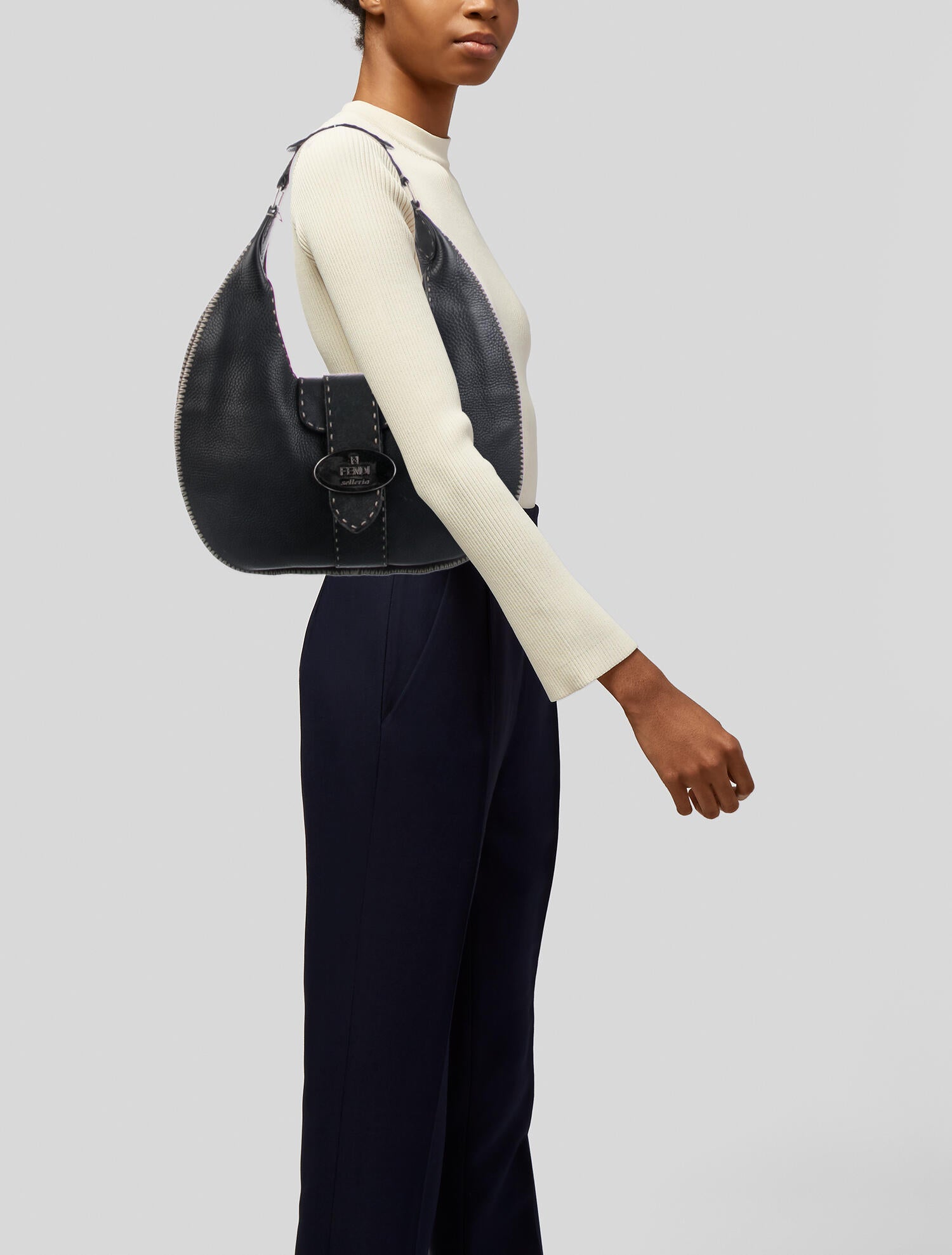 Fendi Selleria Hobo Shoulder Bag - Black Shoulder Bags, Handbags ...