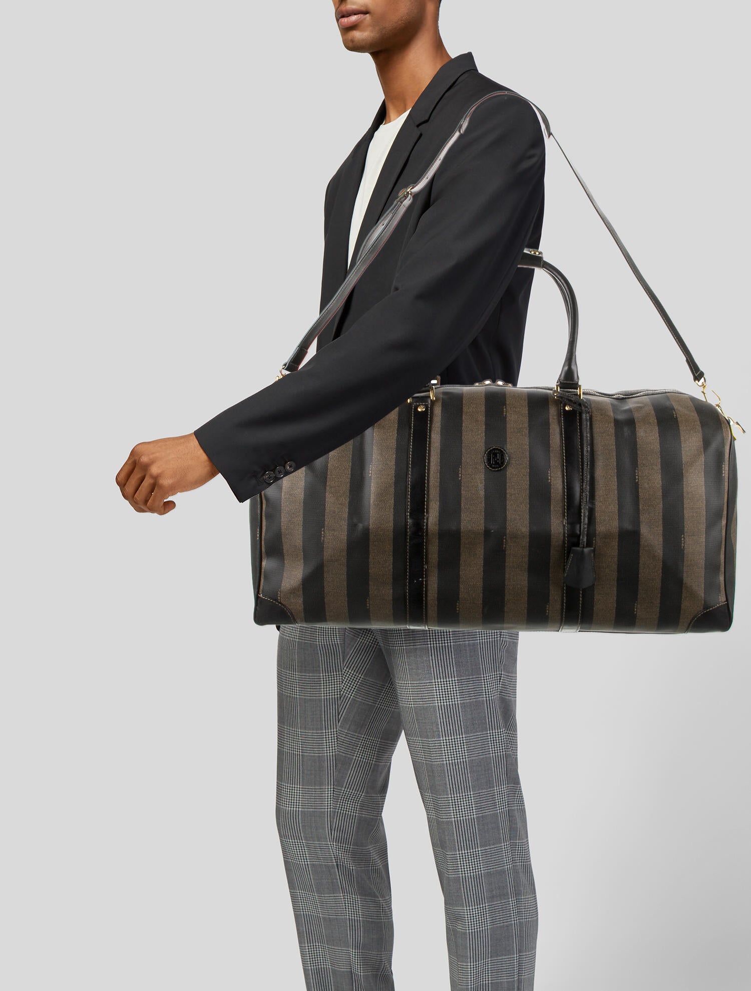 Fendi Pequin Duffle Bag - Brown Weekenders, Bags - FEN232723 | The RealReal