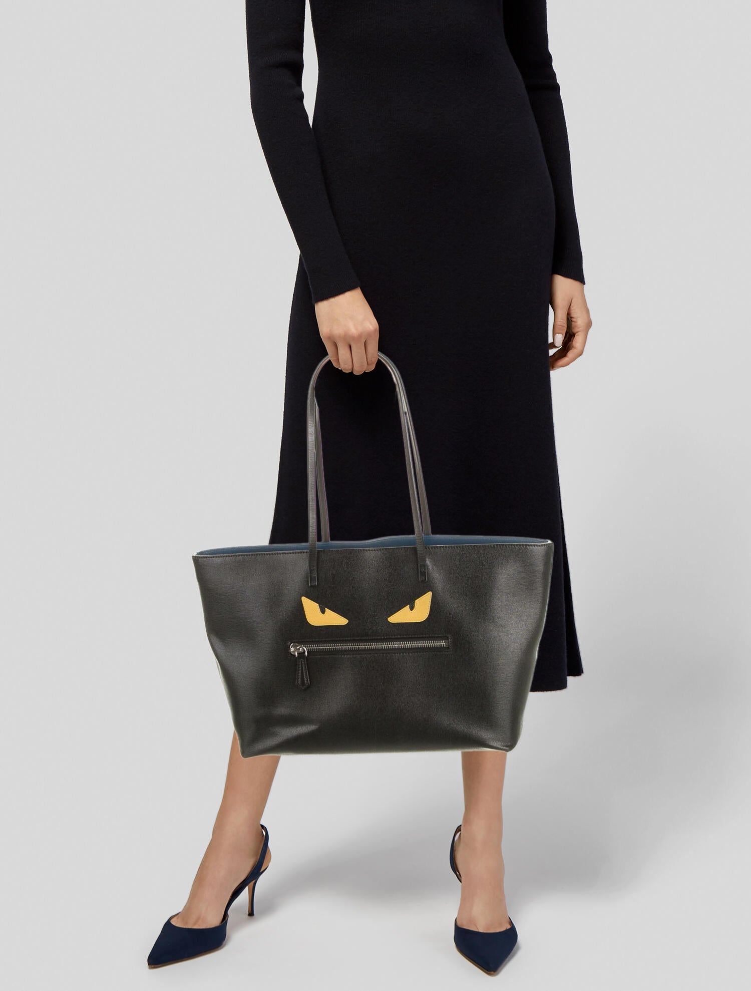Fendi Large Monster Eyes Peekaboo Bag - Black Totes, Handbags ...