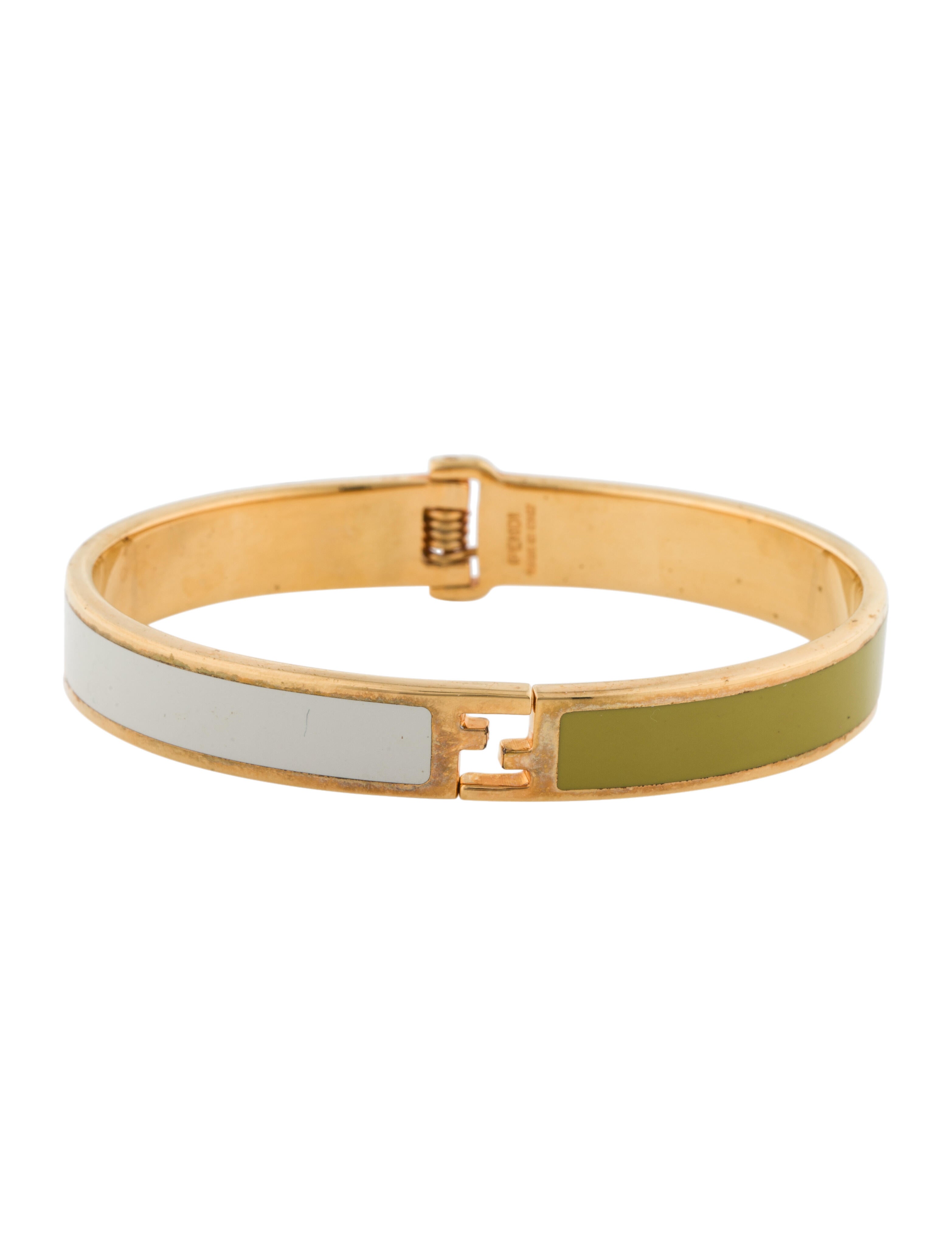 Fendi Enamel Fendista Bangle - Gold-Tone Metal Bangle, Bracelets ...