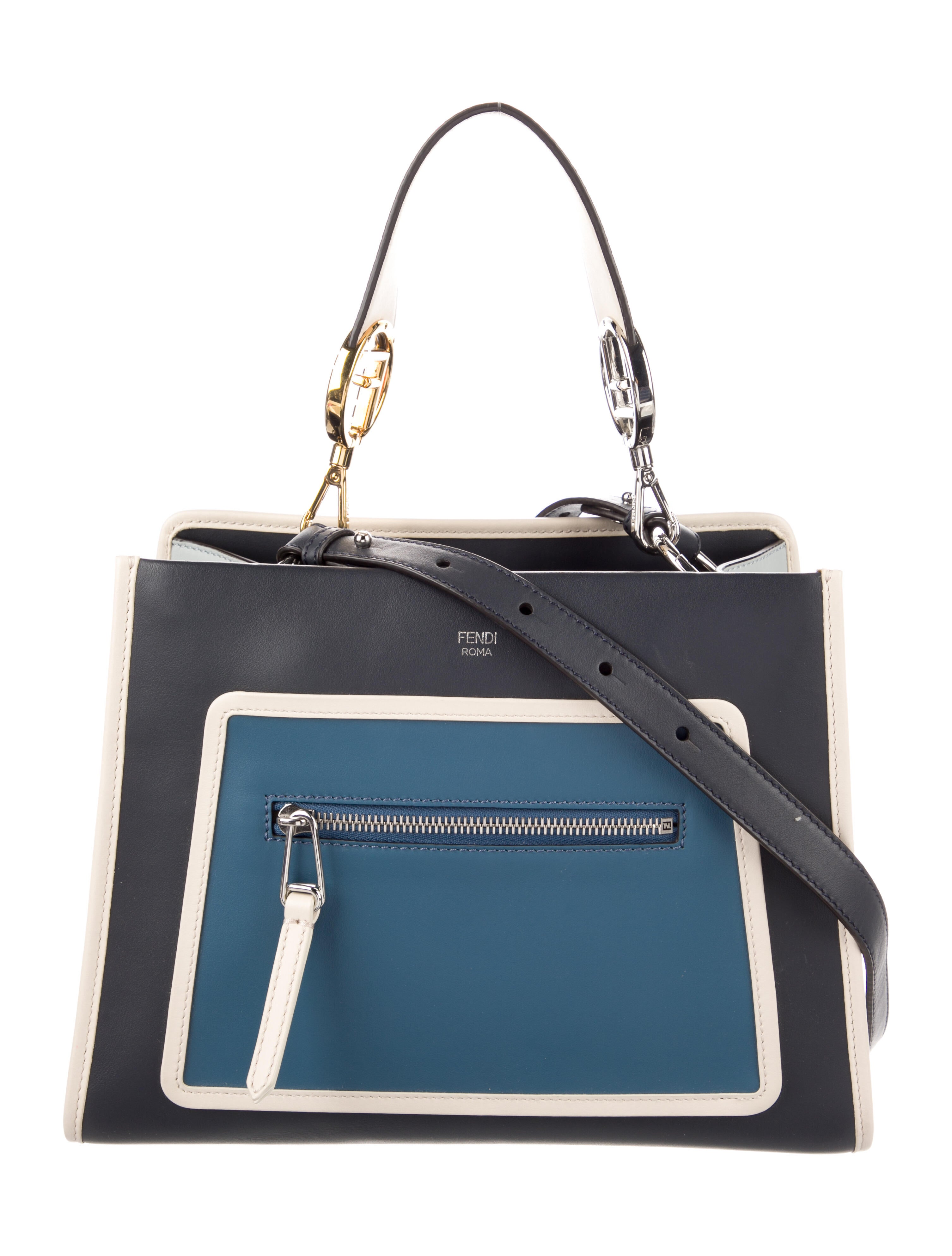 Fendi Small Raffia-Trimmed Runway Bag - Black Shoulder Bags, Handbags ...