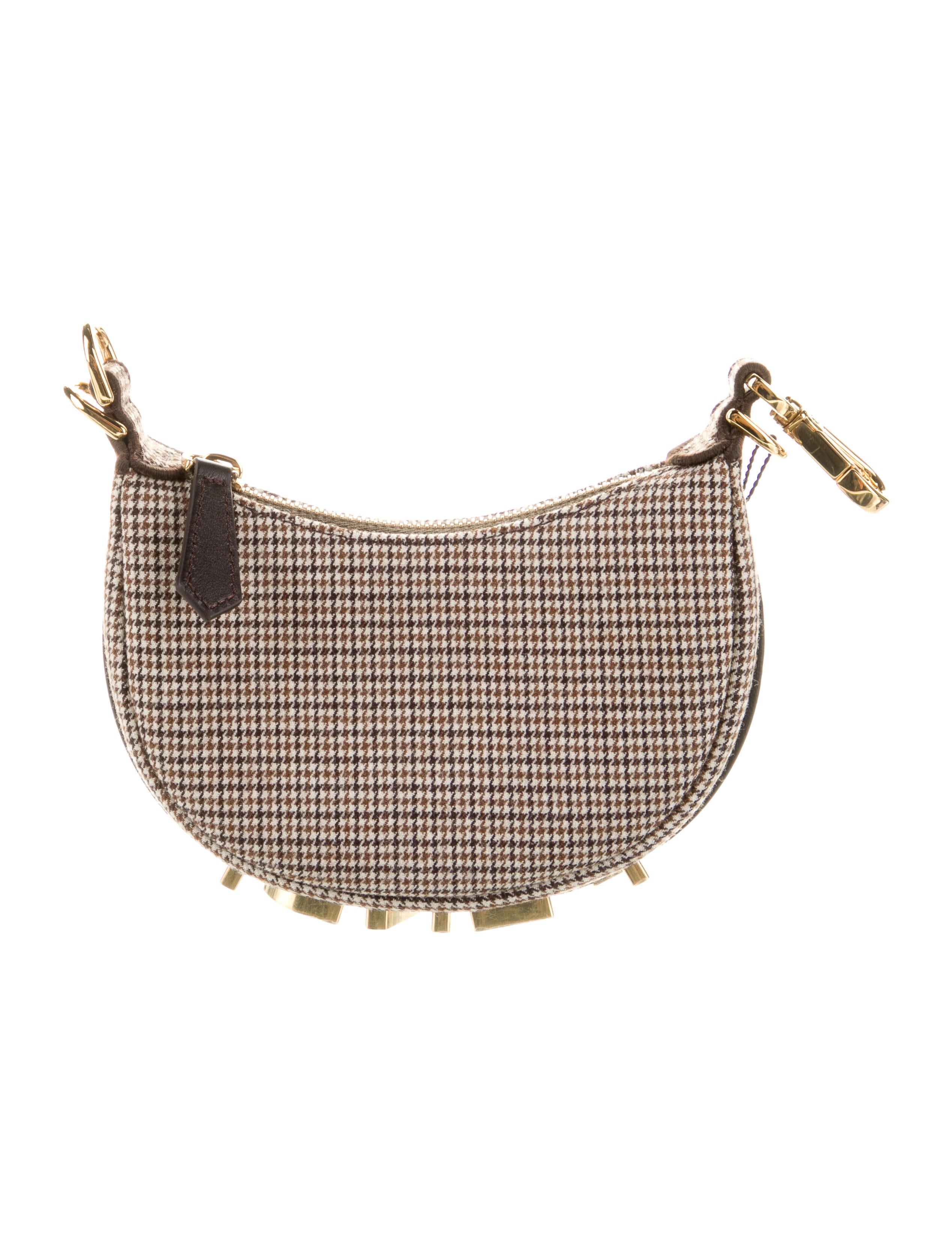Fendi Wool Nano Fendigraphy Bag Charm - Brown Mini Bags, Handbags ...