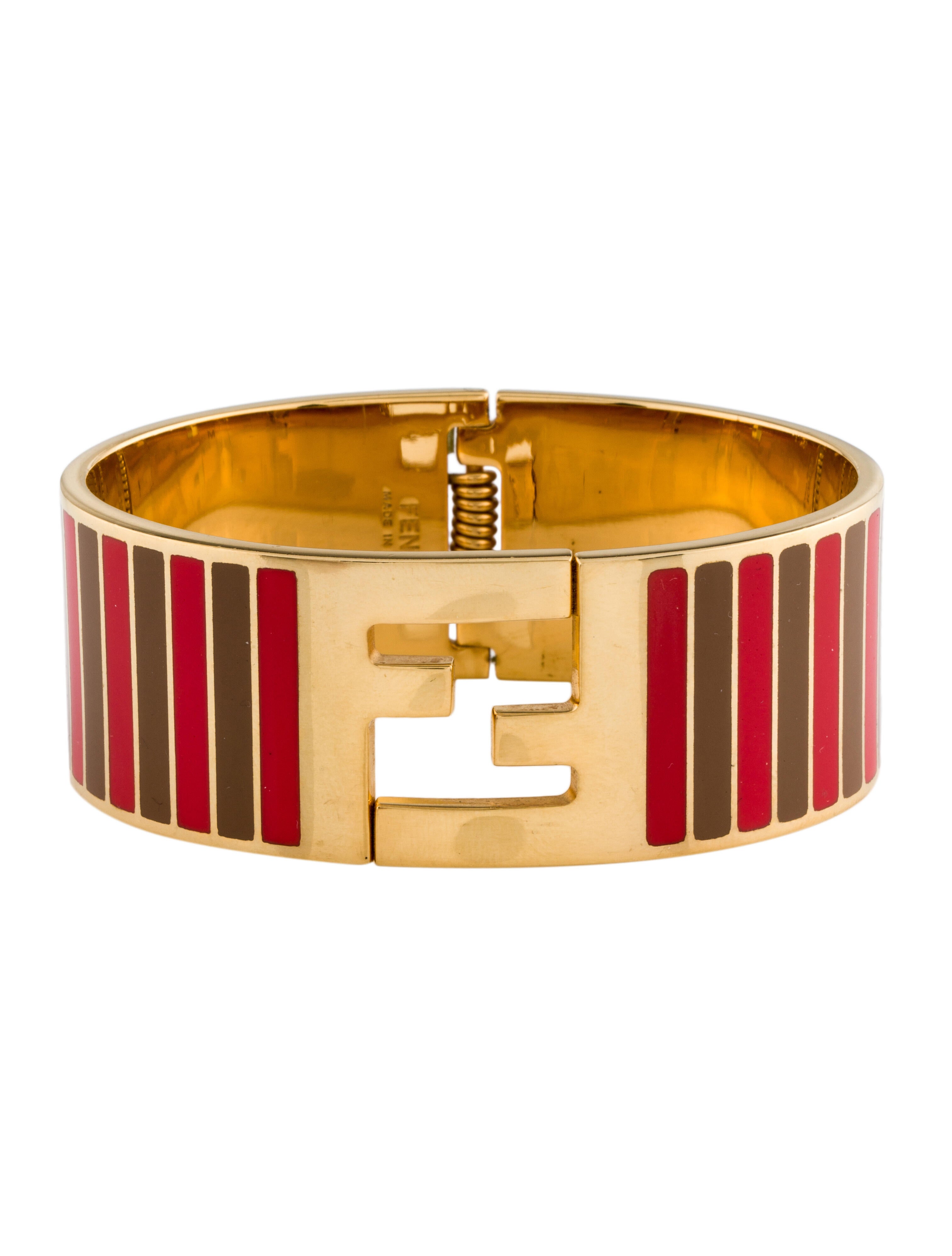 Fendi FF Cutout Logo Bangle - Silver-Tone Metal Bangle, Bracelets ...