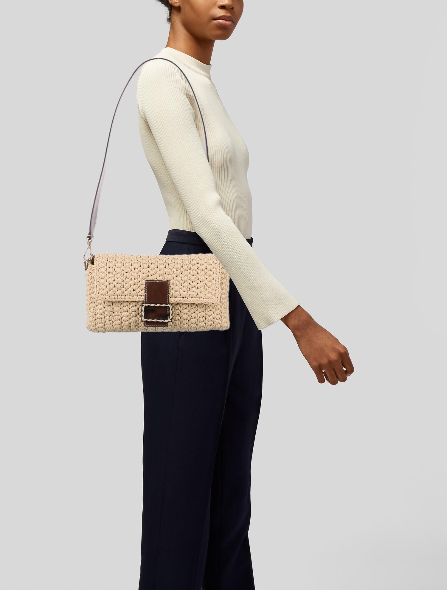 Fendi Raffia Baguette - Neutrals Shoulder Bags, Handbags - FEN243099 ...