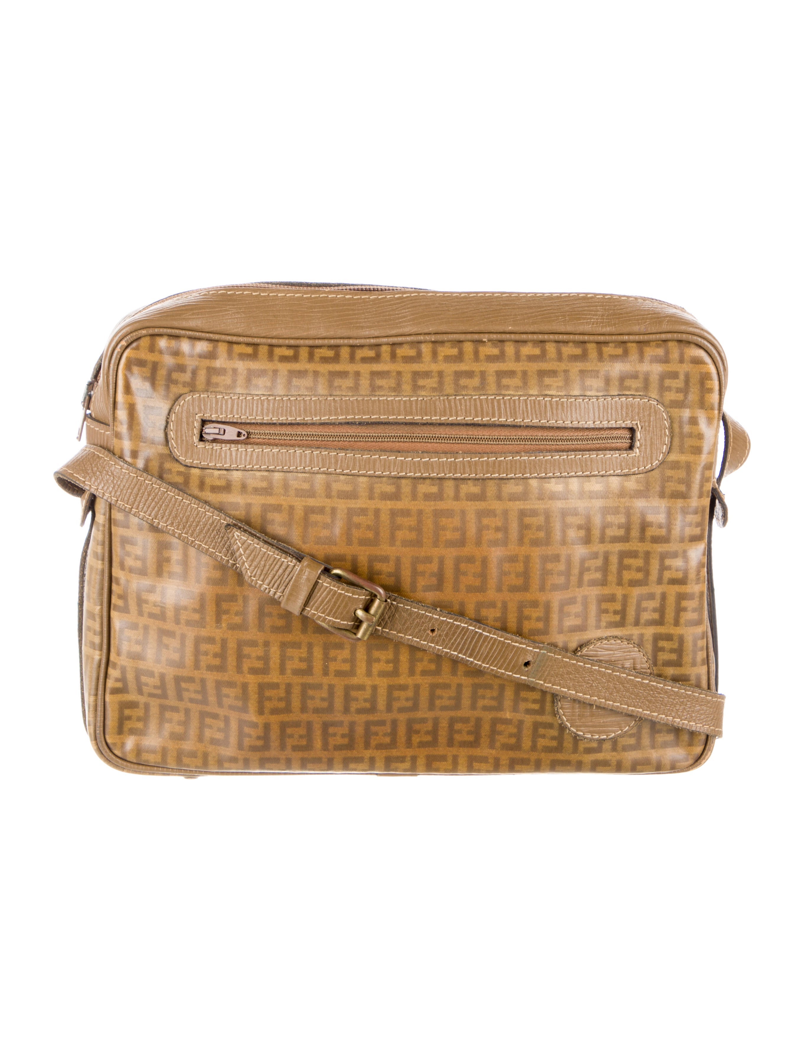 Fendi Vintage Pequin Crossbody Bag - Brown Crossbody Bags, Handbags ...