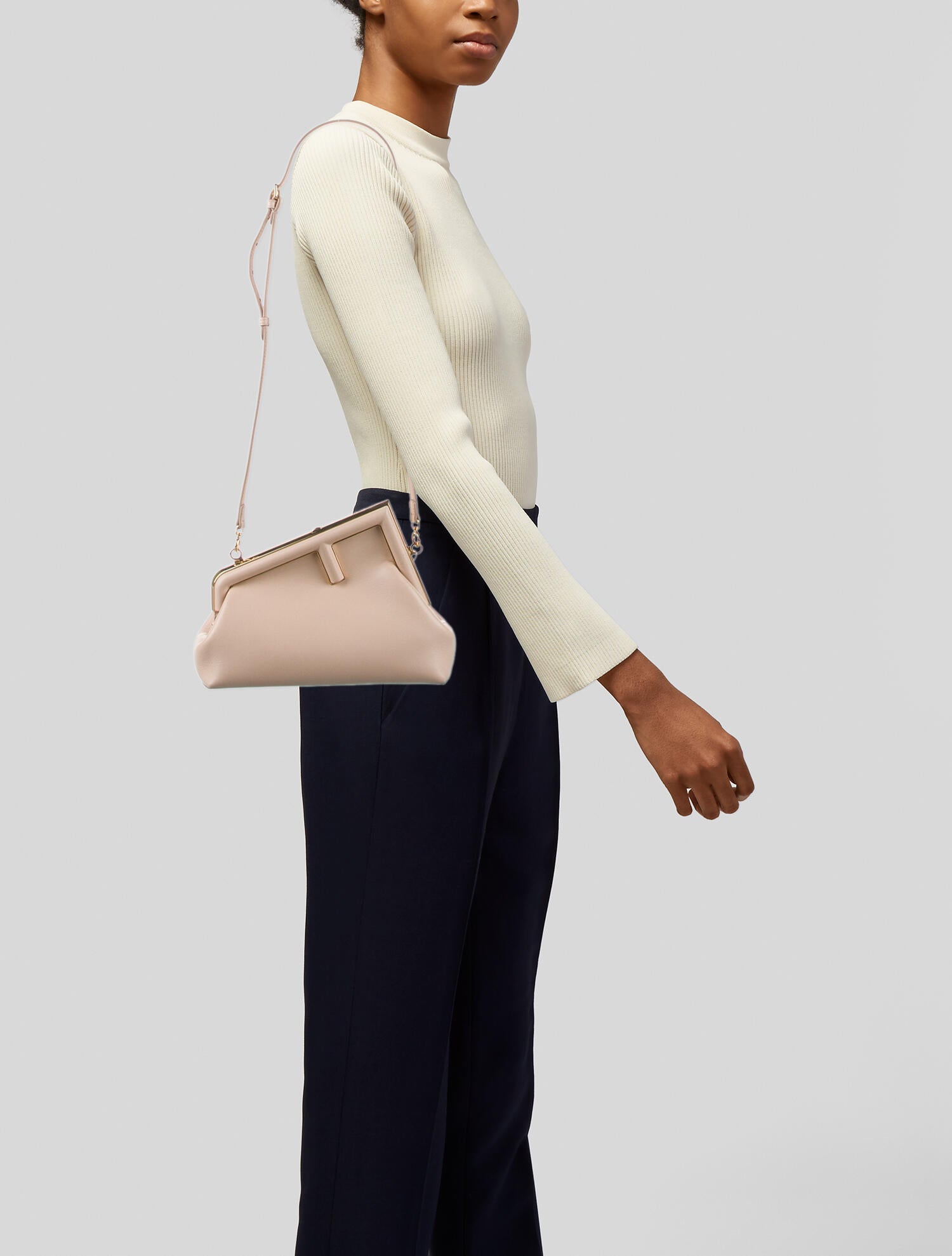 Natural Python Fendi First "F" Clutch