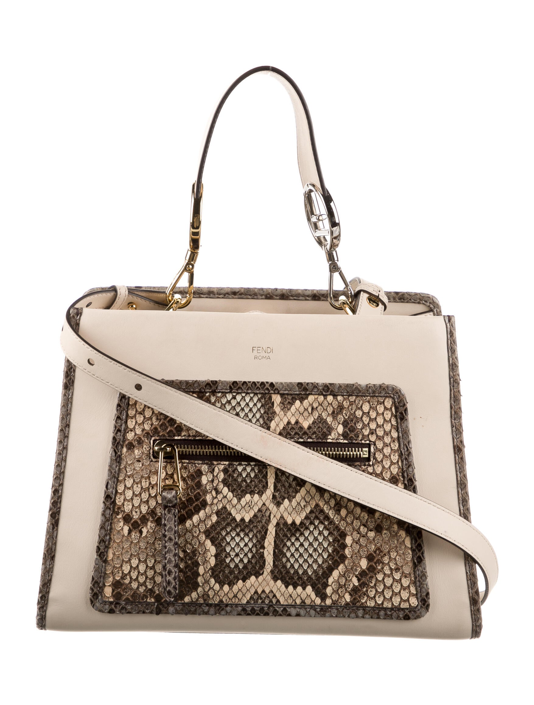 Fendi Small Raffia-Trimmed Runway Bag - Black Shoulder Bags, Handbags ...