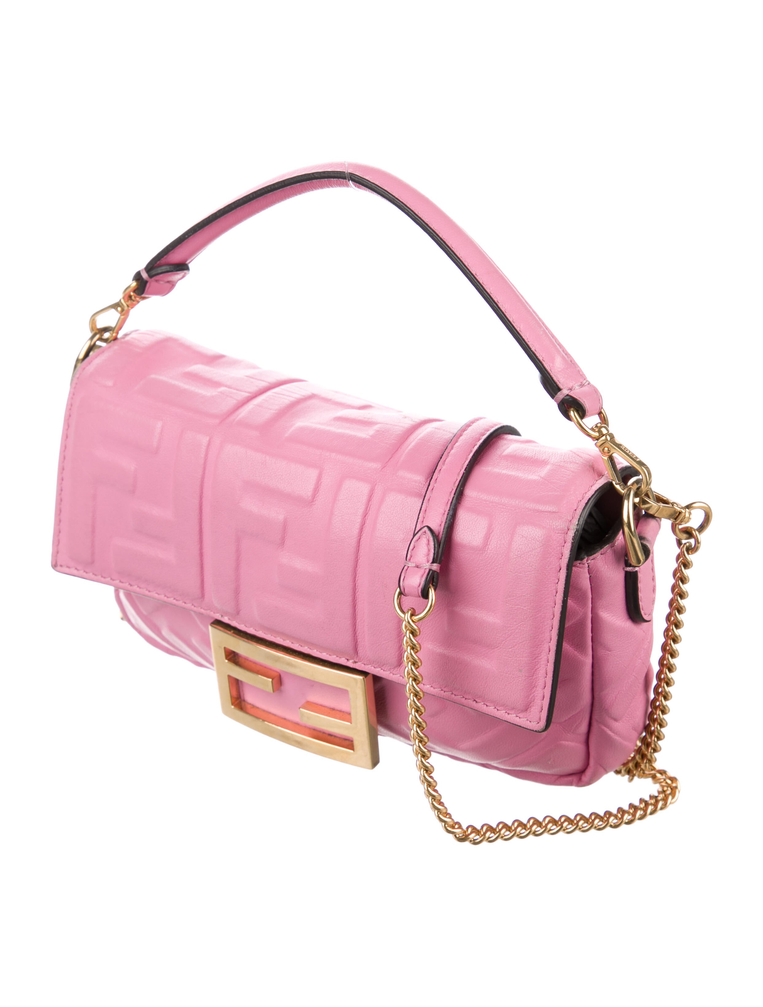 Fendi Iconic Mini Baguette Bag - Pink Crossbody Bags, Handbags ...