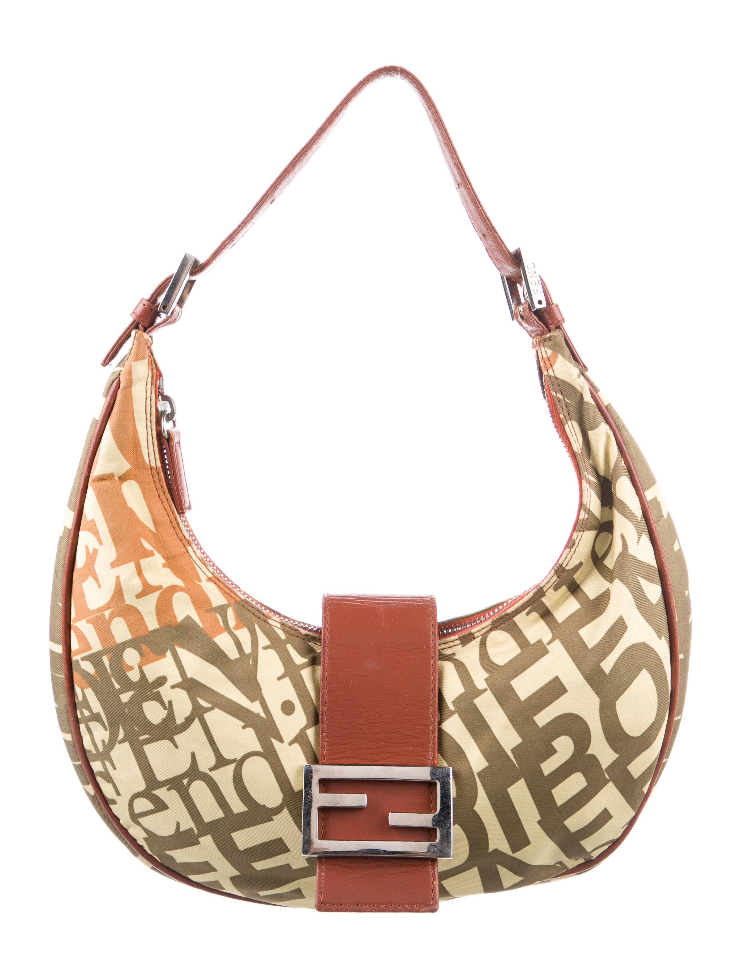 Fendi Leather-Trimmed Zucca Hobo - Brown Hobos, Handbags - FEN96974 ...