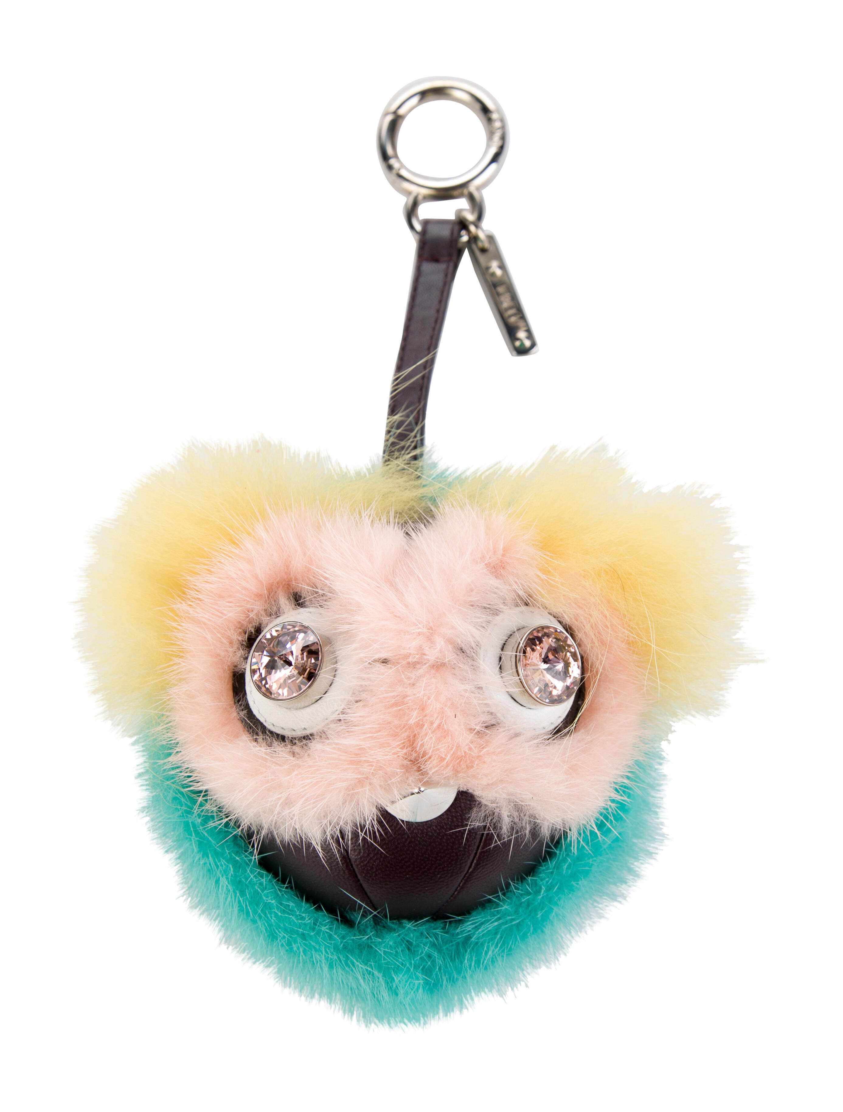 Fendi Super Karlito Fur Bag Charm w/ Tags - Blue Keychains, Accessories ...