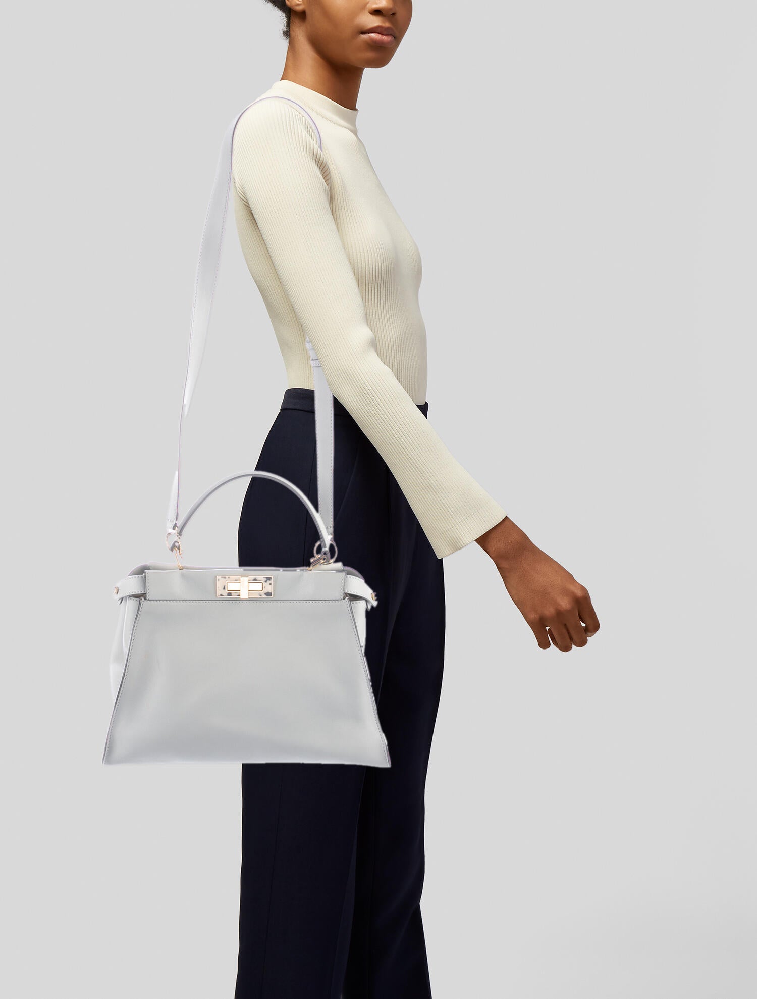 Fendi Perforated Medium B Fab Bag - Green Satchels, Handbags - FEN59156 ...