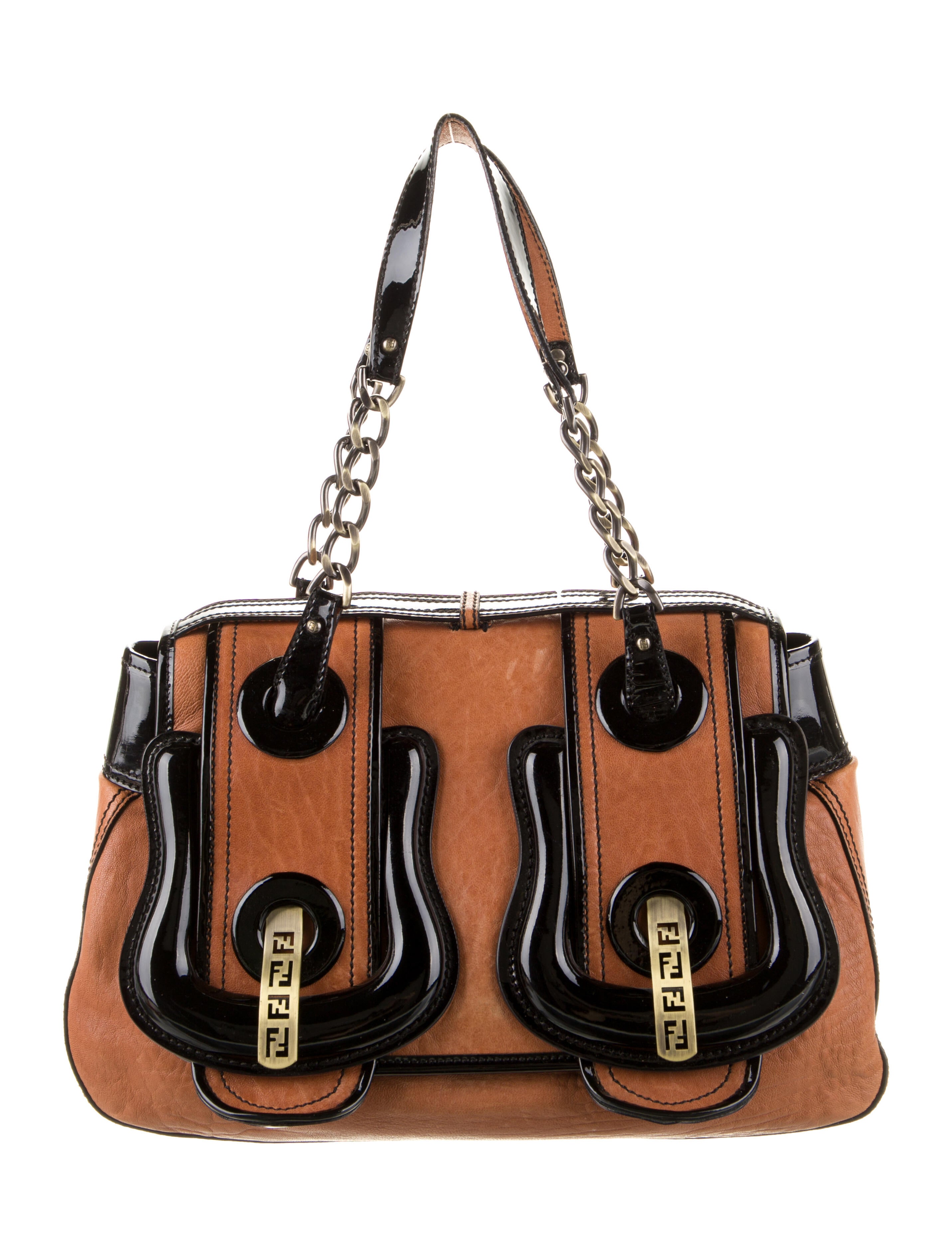Fendi Zucchino Oyster Bag - Brown Shoulder Bags, Handbags - FEN55254 ...