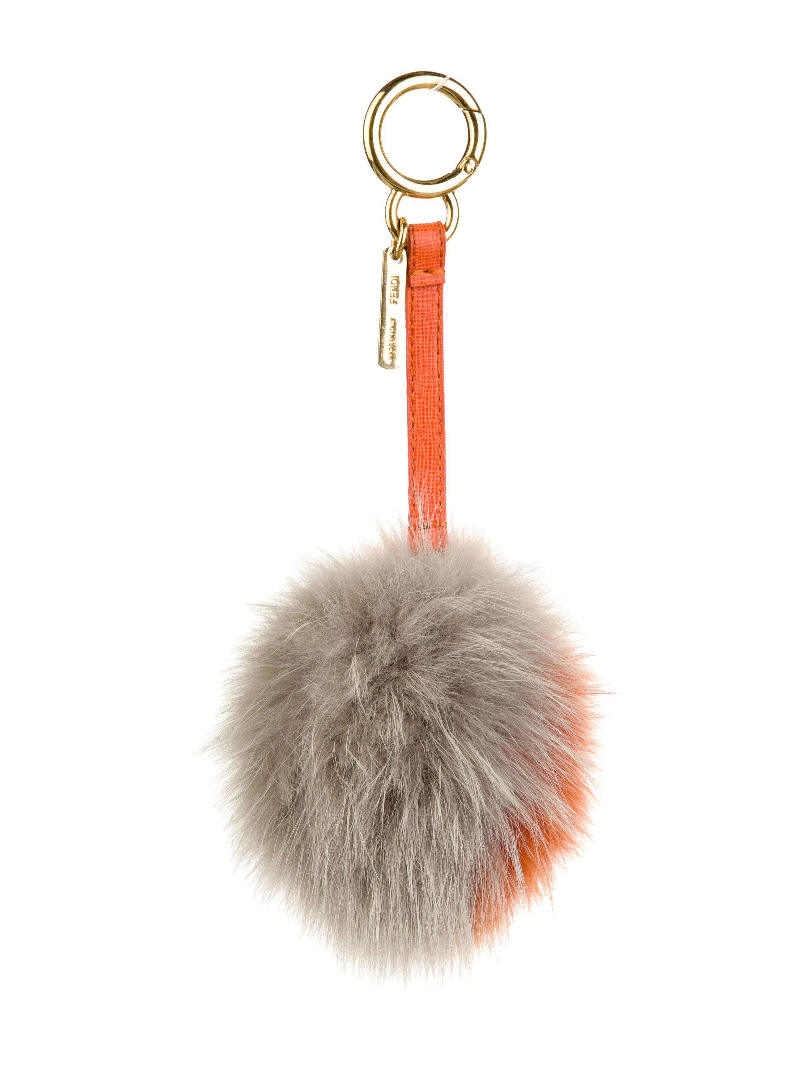 Fendi Mink Fur 'M' ABClick Bag Charm - Gold Keychains, Accessories ...