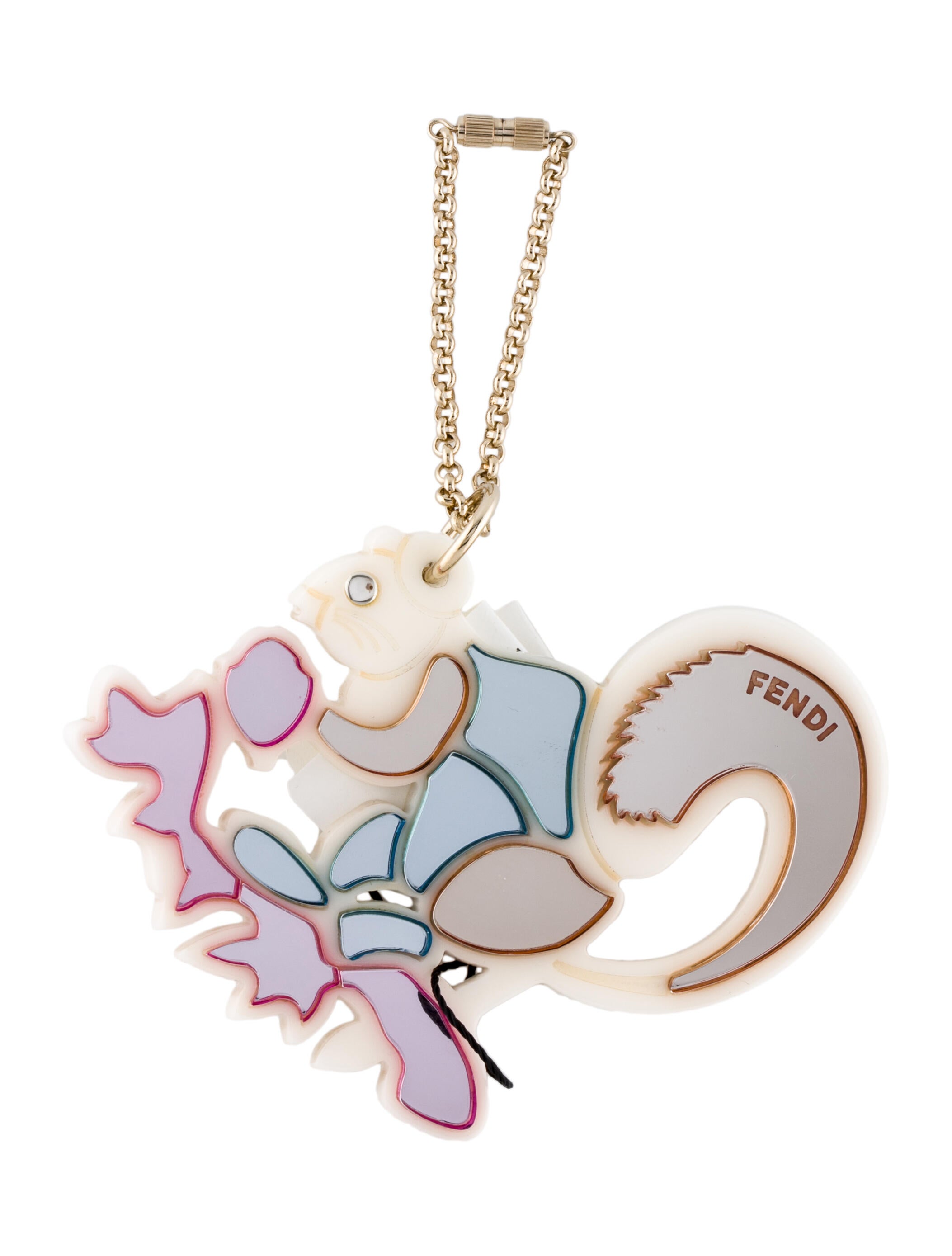 Fendi Mirrored Squirrel Keychain - Neutrals Keychains, Accessories ...