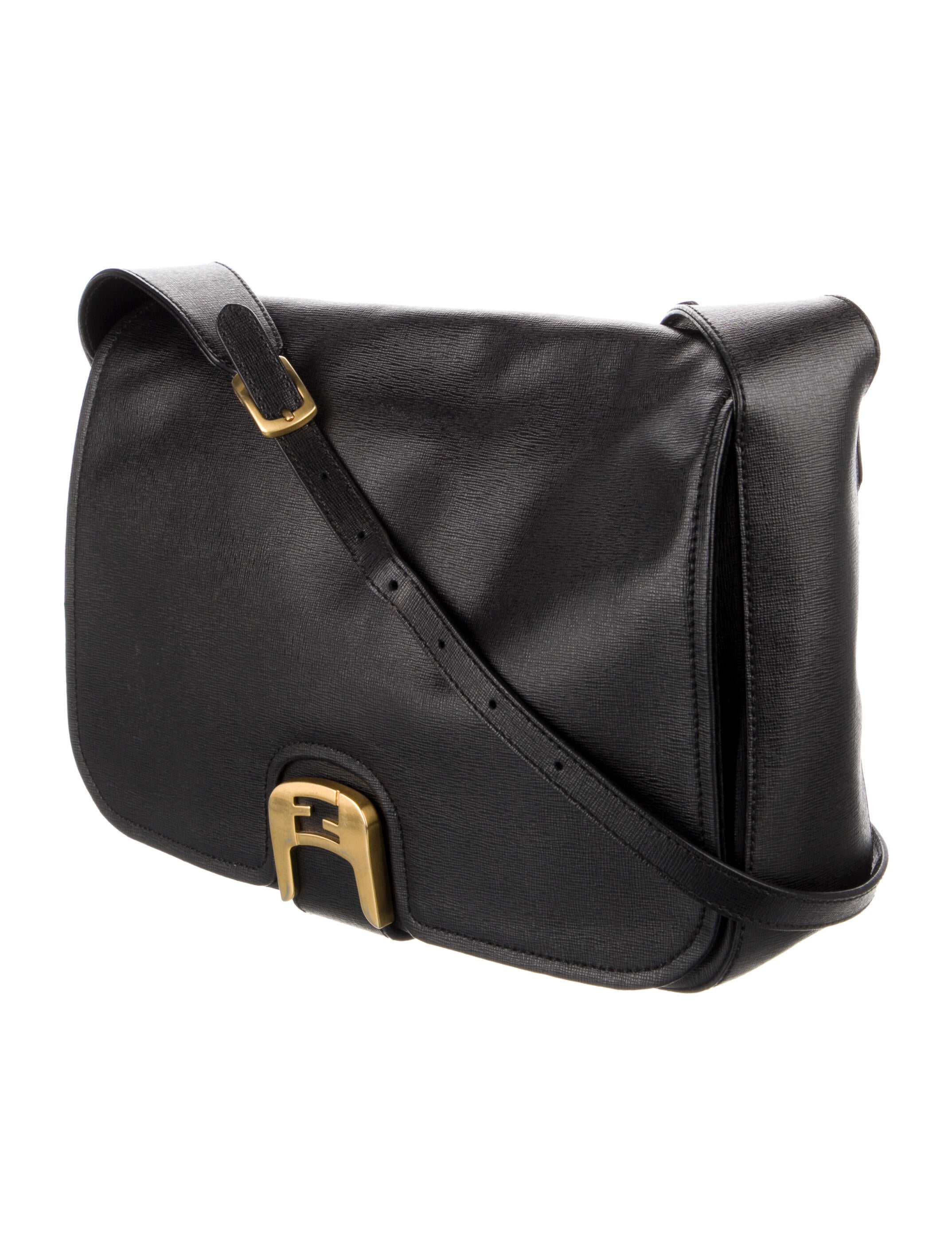 Fendi Pequin Flap Bag - Black Crossbody Bags, Handbags - FEN194985 ...