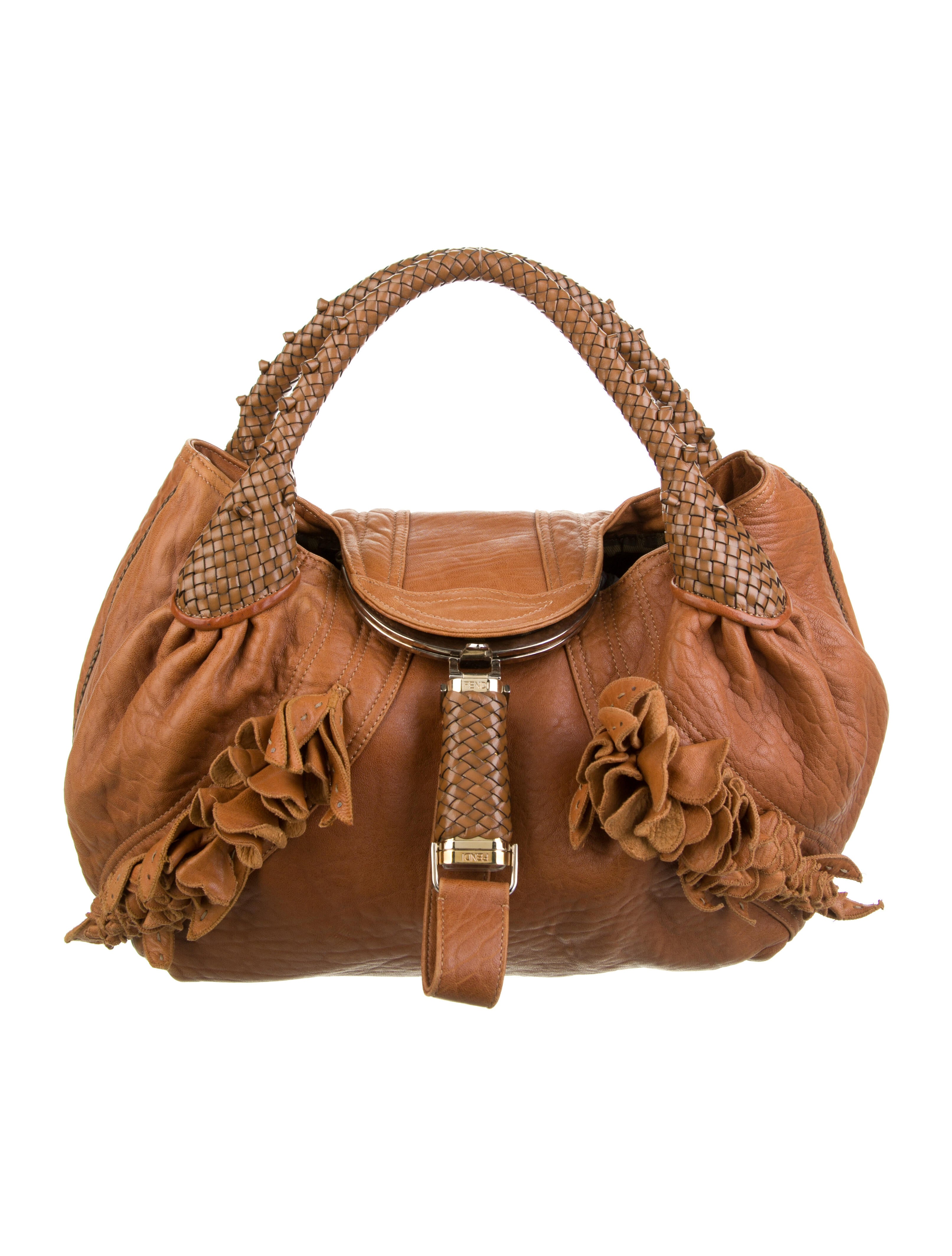 Fendi Vintage Embellished Oyster Bag - Brown Hobos, Handbags ...