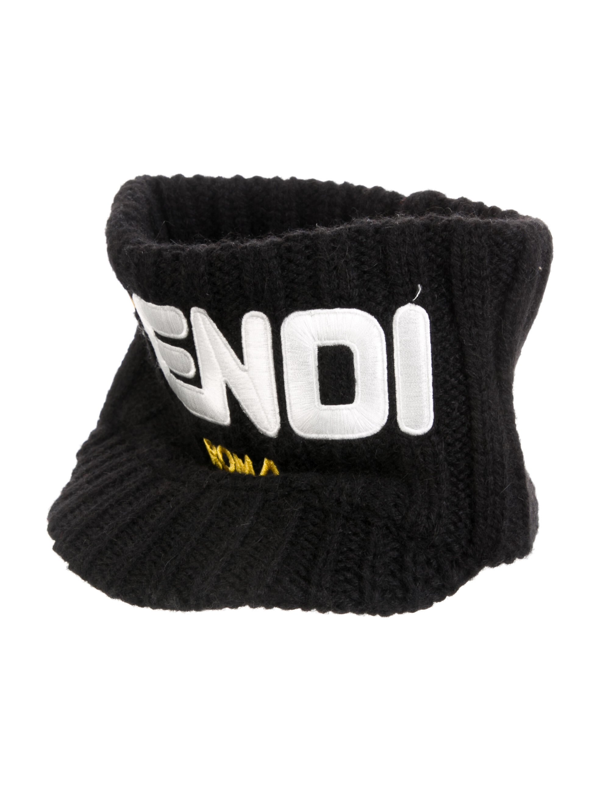 Fendi Knit Logo Visor - Black Hats, Accessories - FEN262894 | The RealReal