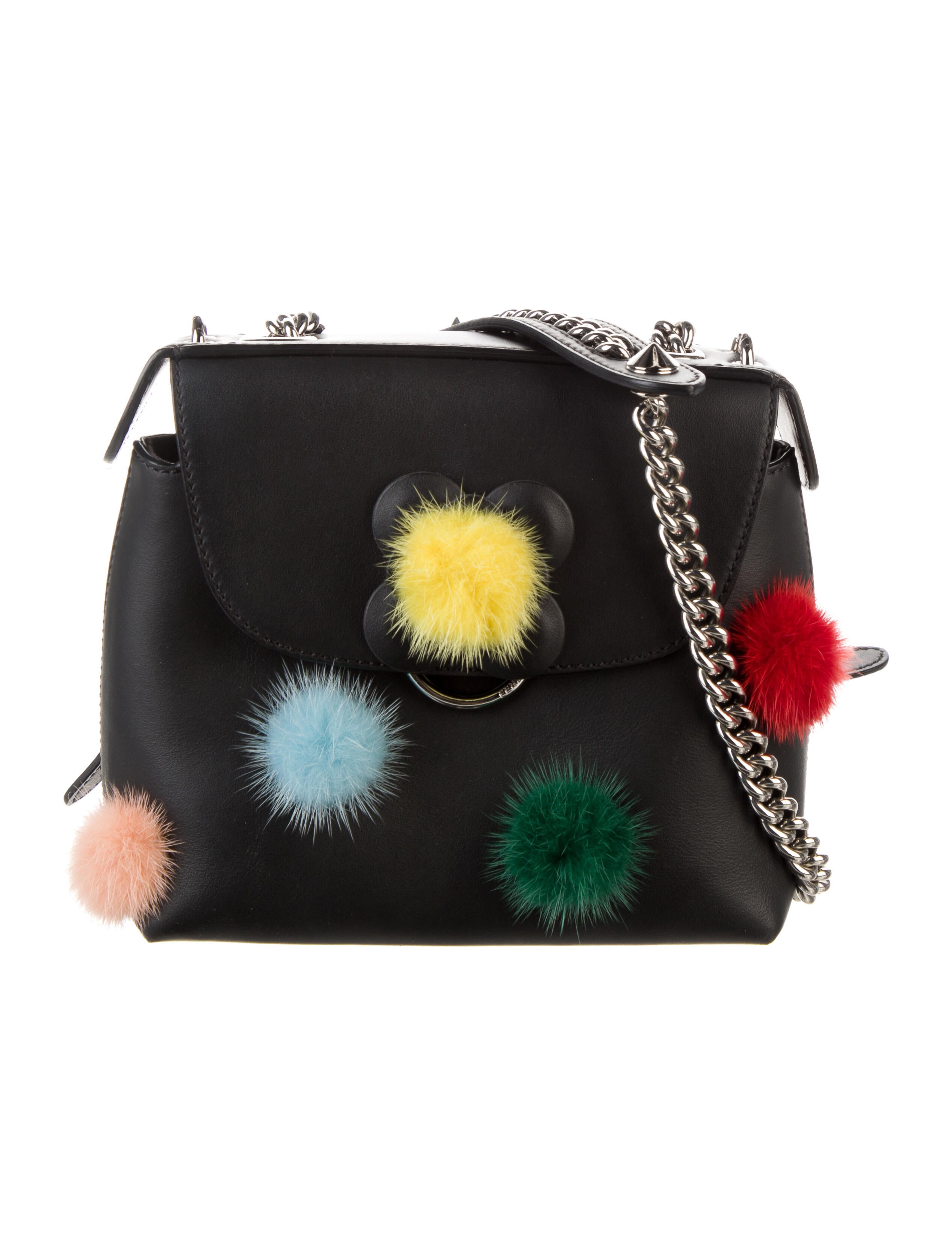 Fendi 2015 Monster Mini Shearling Backpack - Black Backpacks, Handbags ...