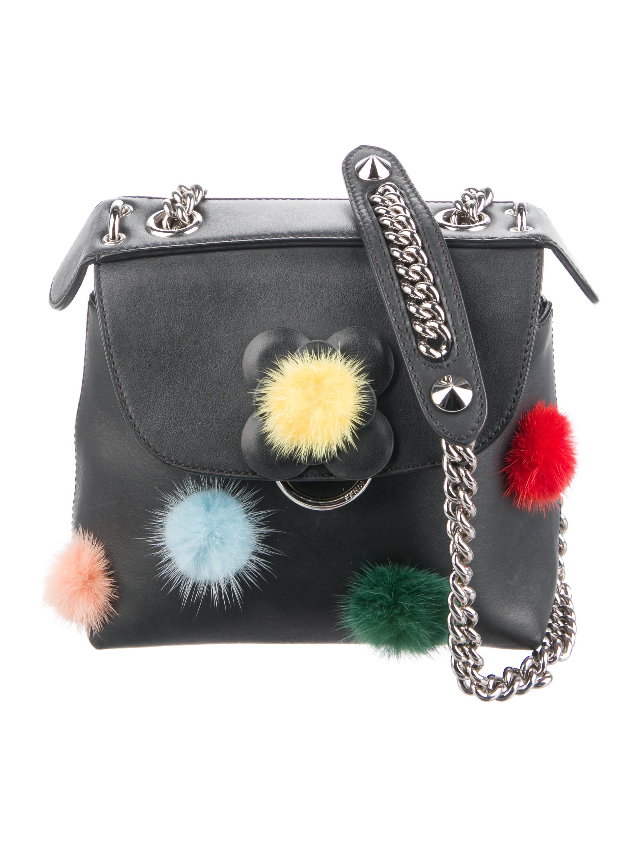 Fendi 2015 Monster Mini Shearling Backpack - Black Backpacks, Handbags ...