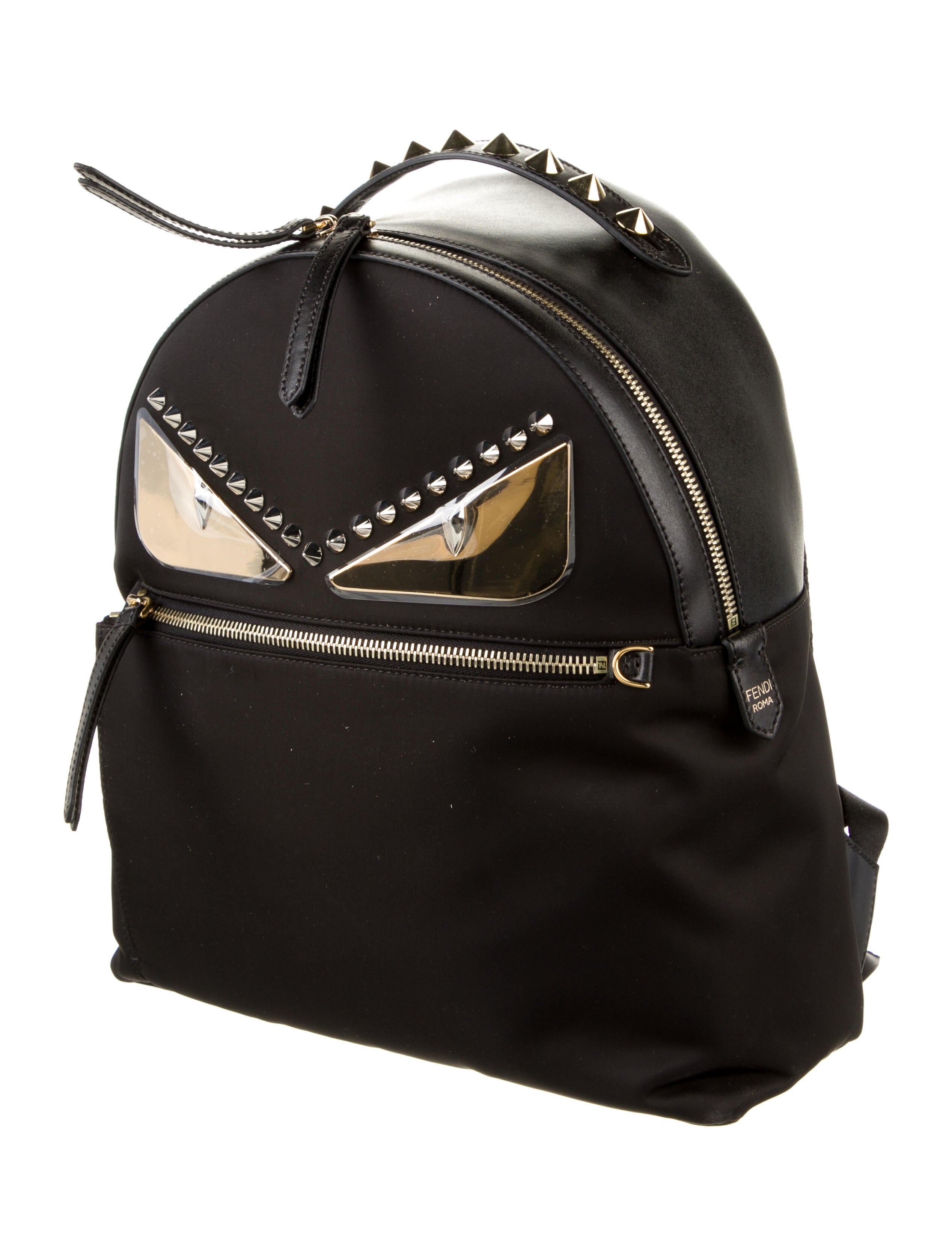 Fendi 2015 Monster Mini Shearling Backpack - Black Backpacks, Handbags ...