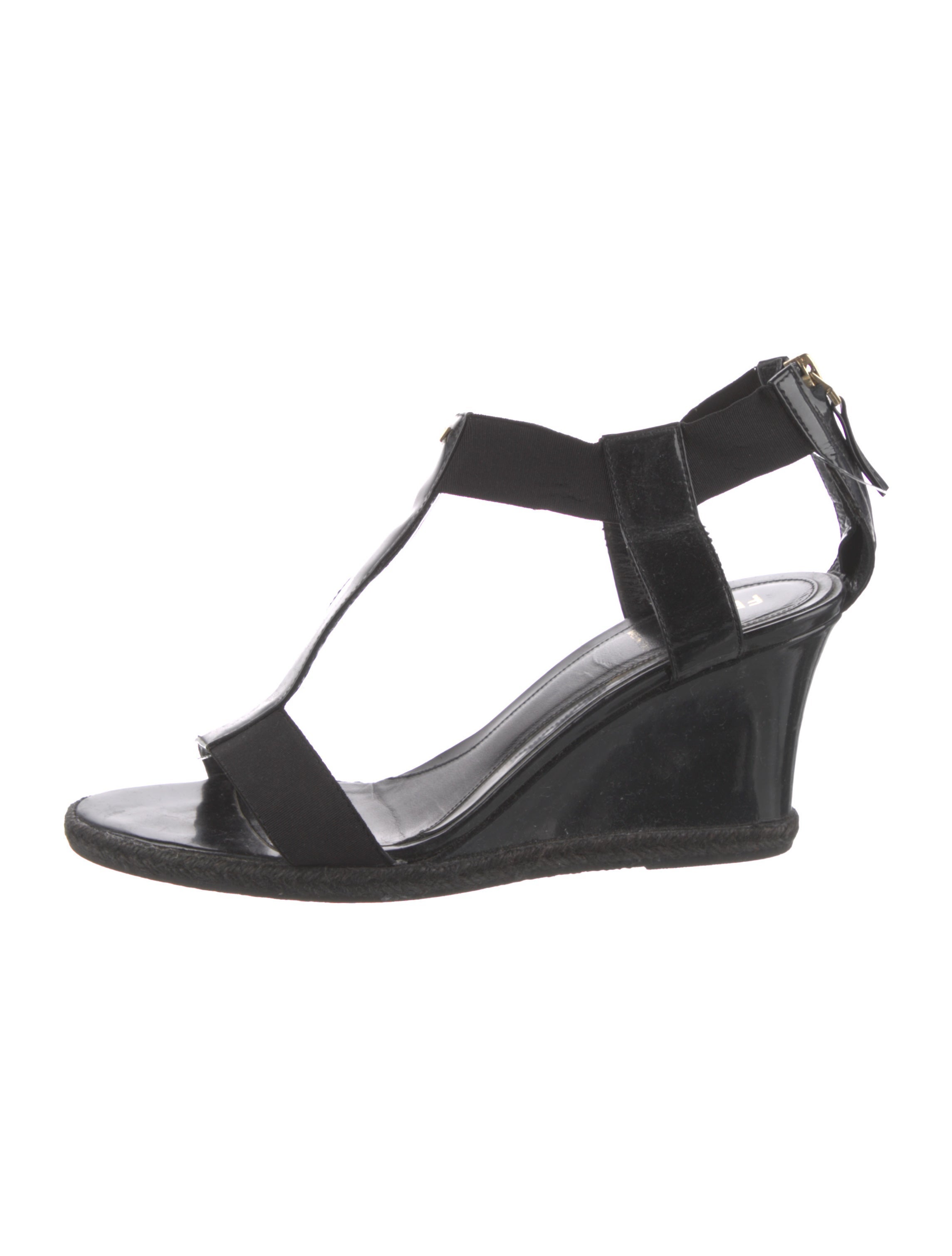 Fendi Wedge Sandals - Black Sandals, Shoes - FEN32738 | The RealReal