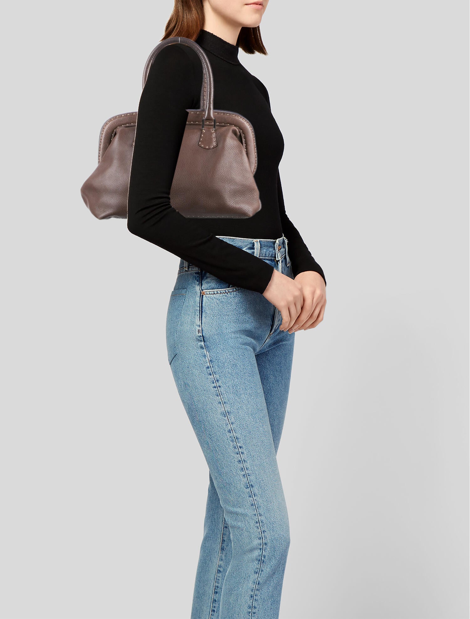 Fendi Fendi Selleria Adele Frame Bag - Brown Handle Bags, Handbags ...