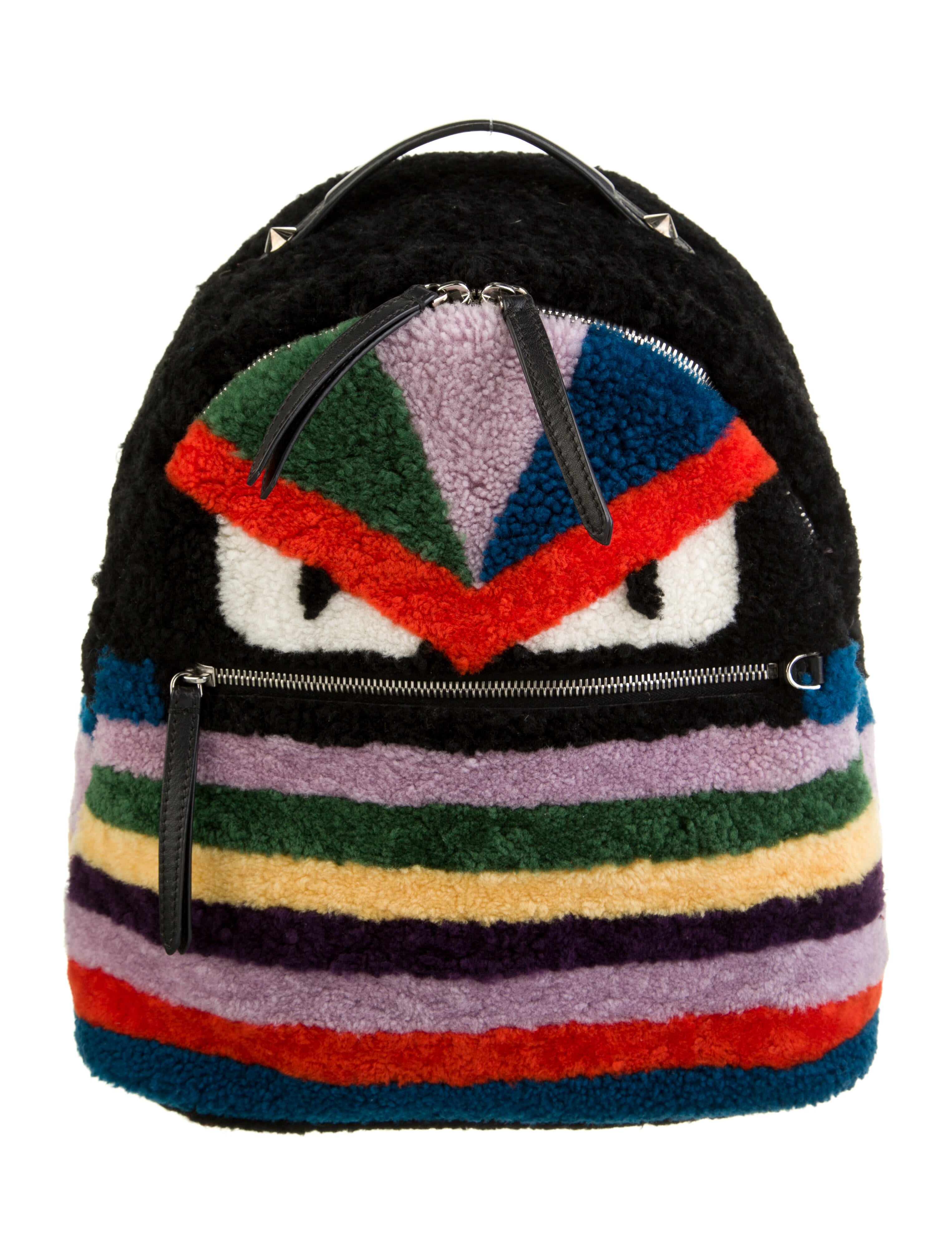 Fendi Nylon & Calfskin Monster Eyes Backpack - Black Backpacks ...