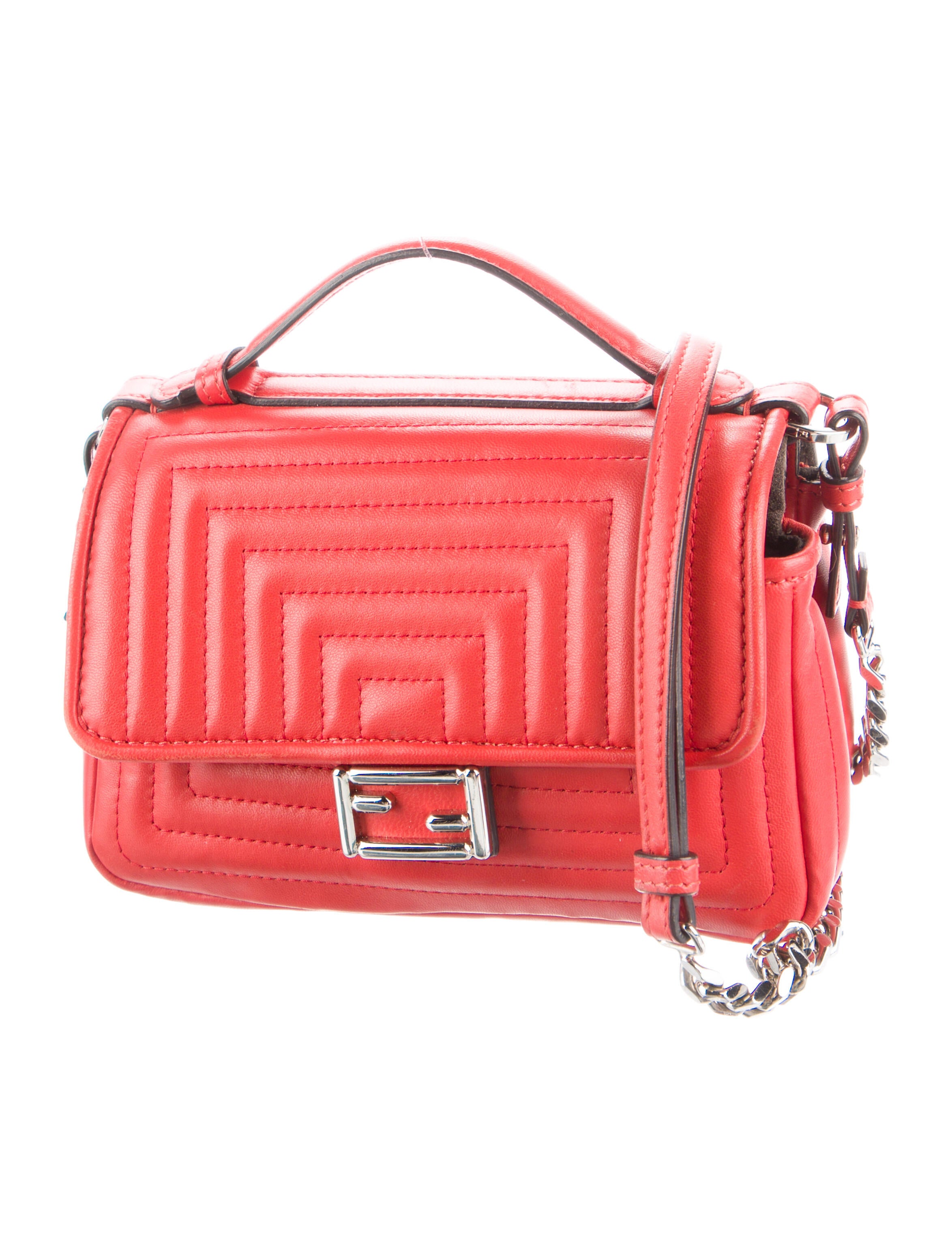 Fendi Micro Double Baguette - Red Crossbody Bags, Handbags - FEN268861 ...