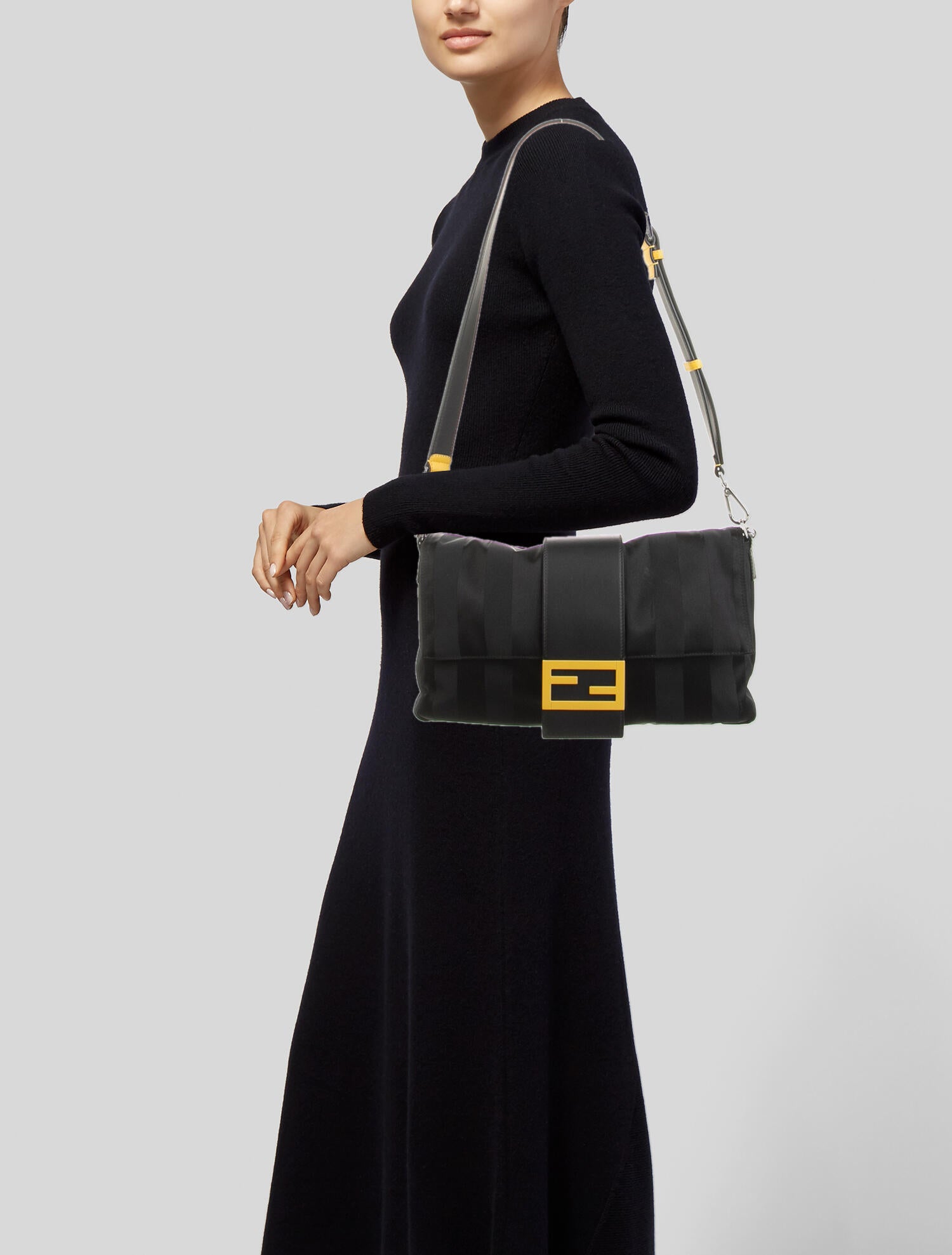 Fendi Large Convertible Baguette Bag - Black Shoulder Bags, Handbags ...