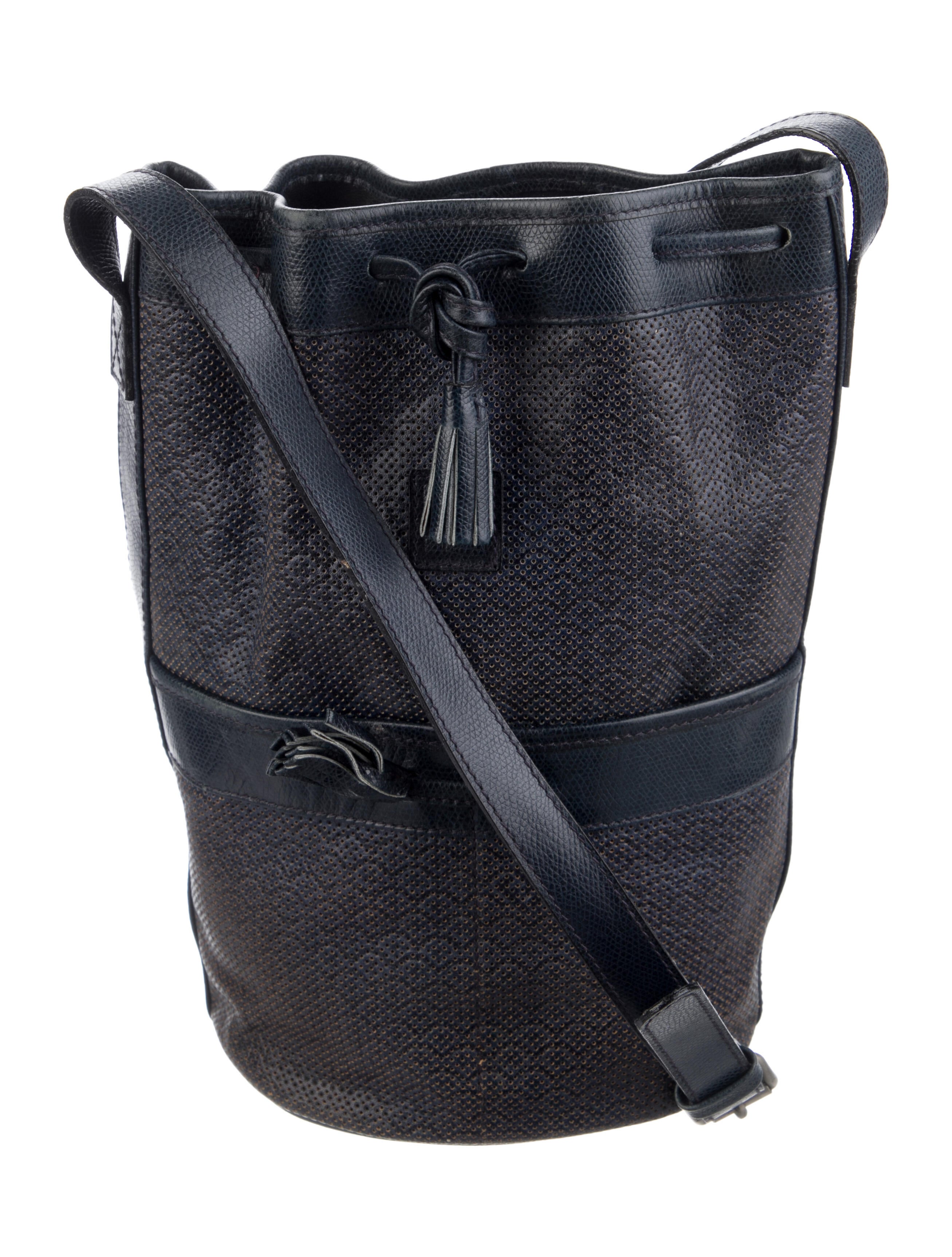 Fendi Perforated Drawstring Bucket Bag - Blue Bucket Bags, Handbags ...