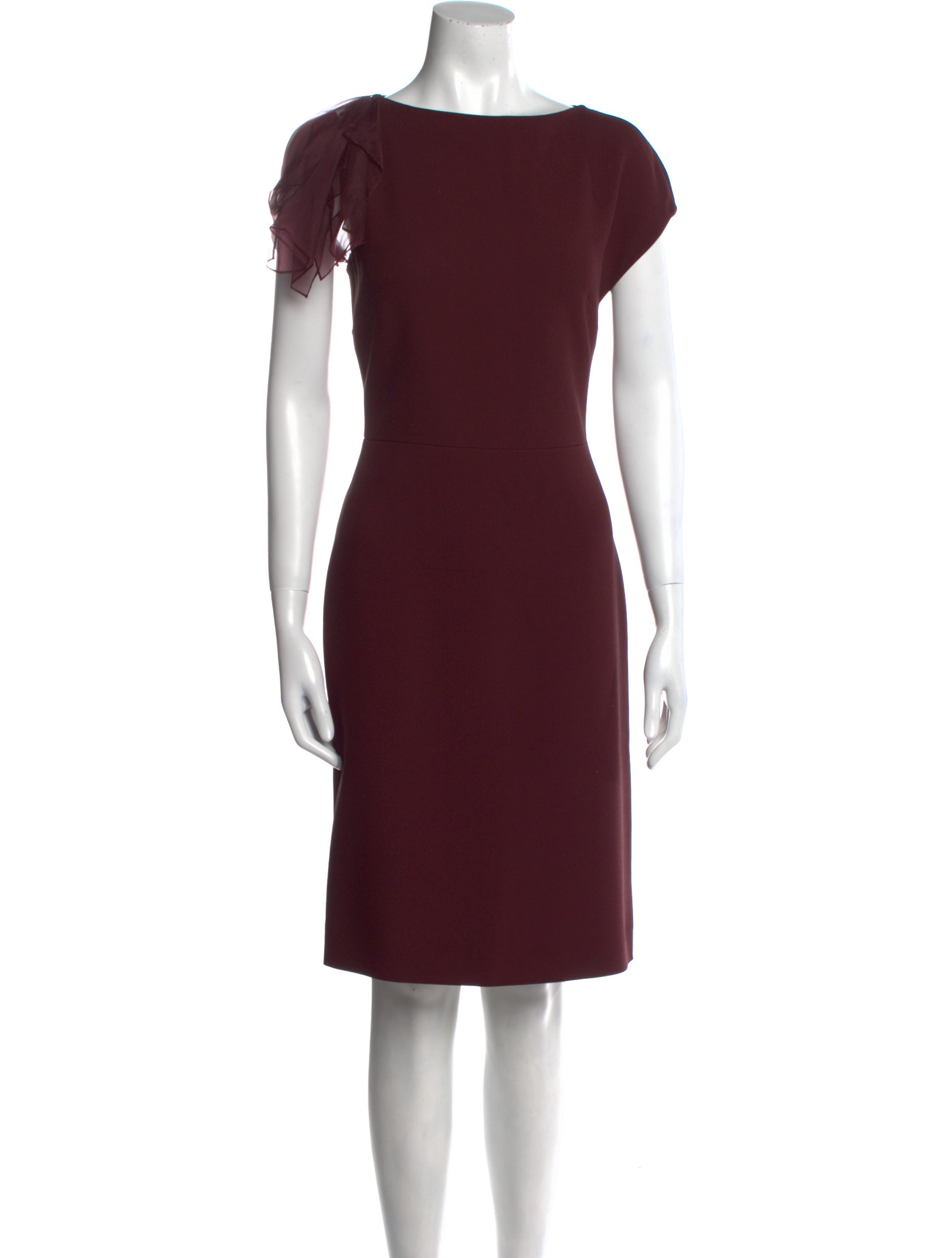 Fendi Bateau Neckline Knee-Length Dress - Burgundy Dresses, Clothing ...