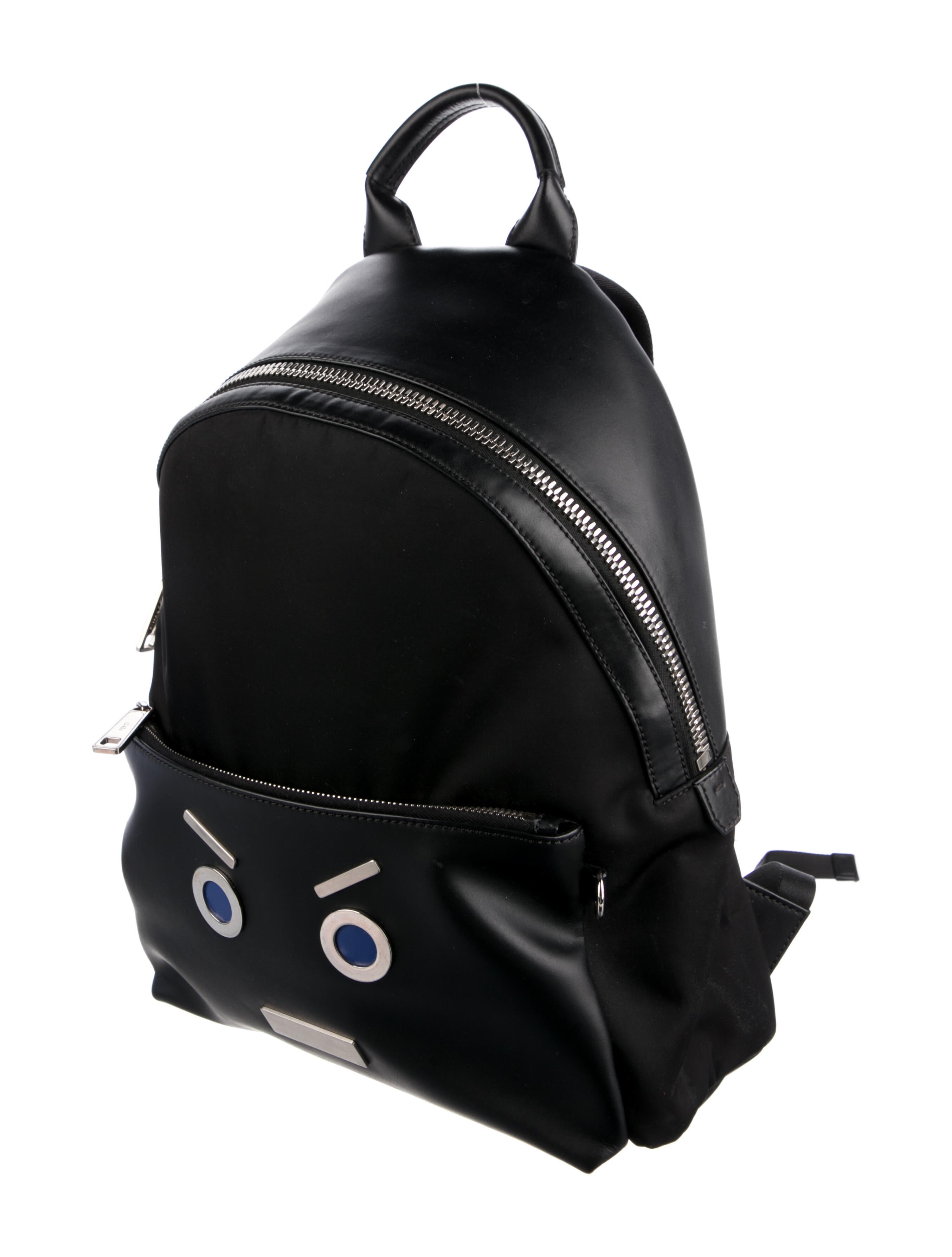 Fendi Fur-Trimmed Monster Eyes Backpack - Red Backpacks, Bags ...