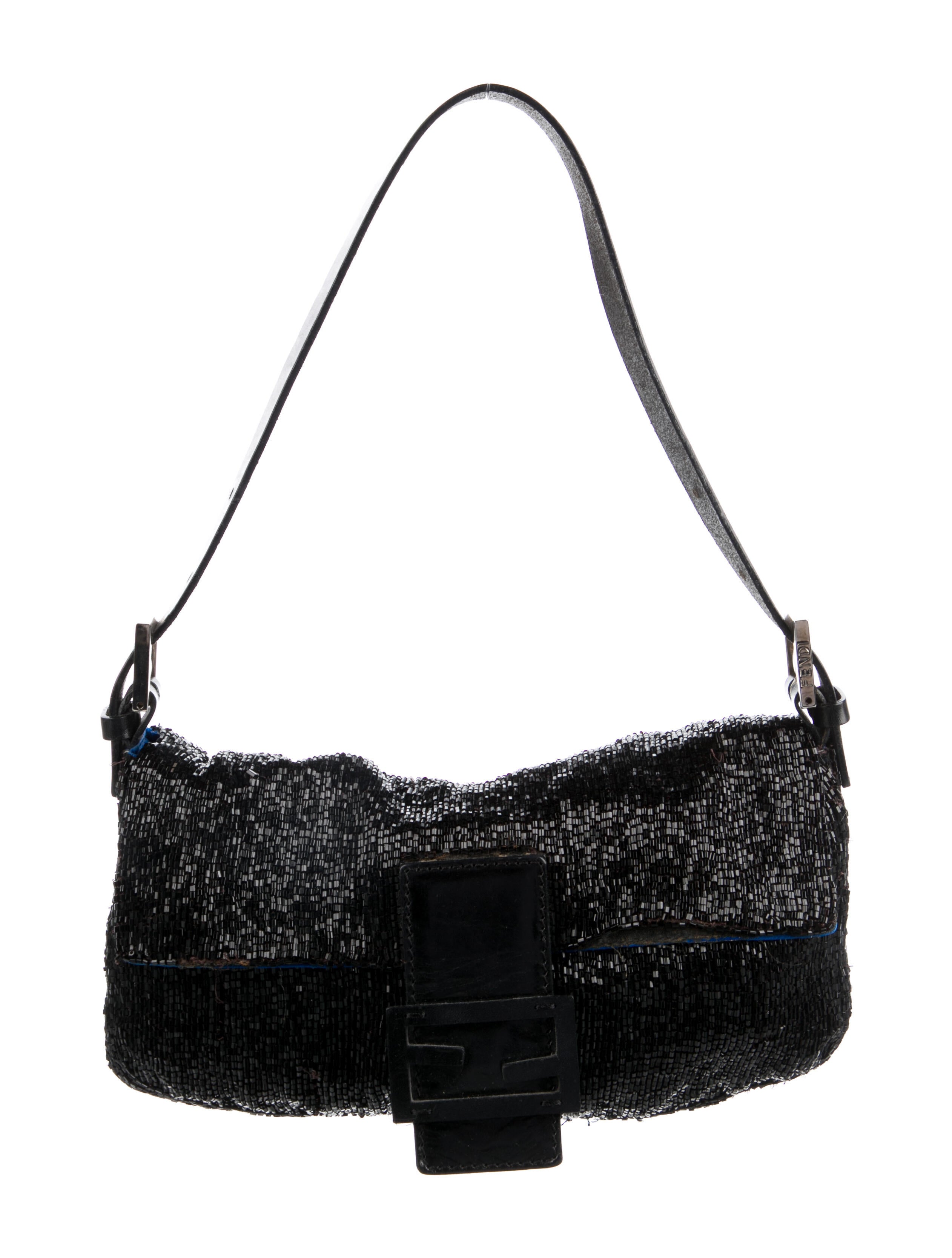 Fendi Lizard-Trimmed Beaded Baguette - Shoulder Bags, Handbags ...