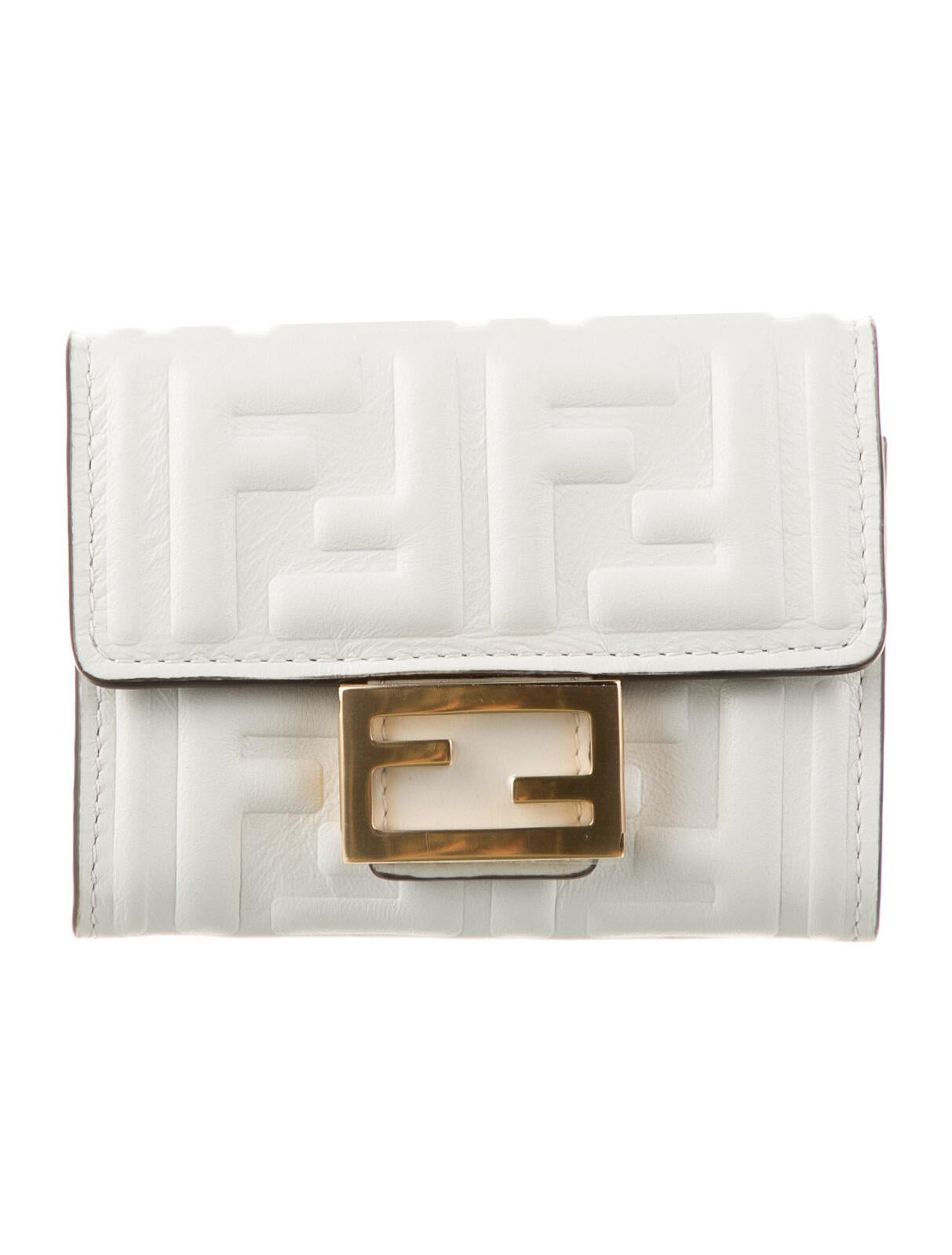 Fendi Leather Compact Wallet - Grey Wallets, Accessories - FEN274968 ...