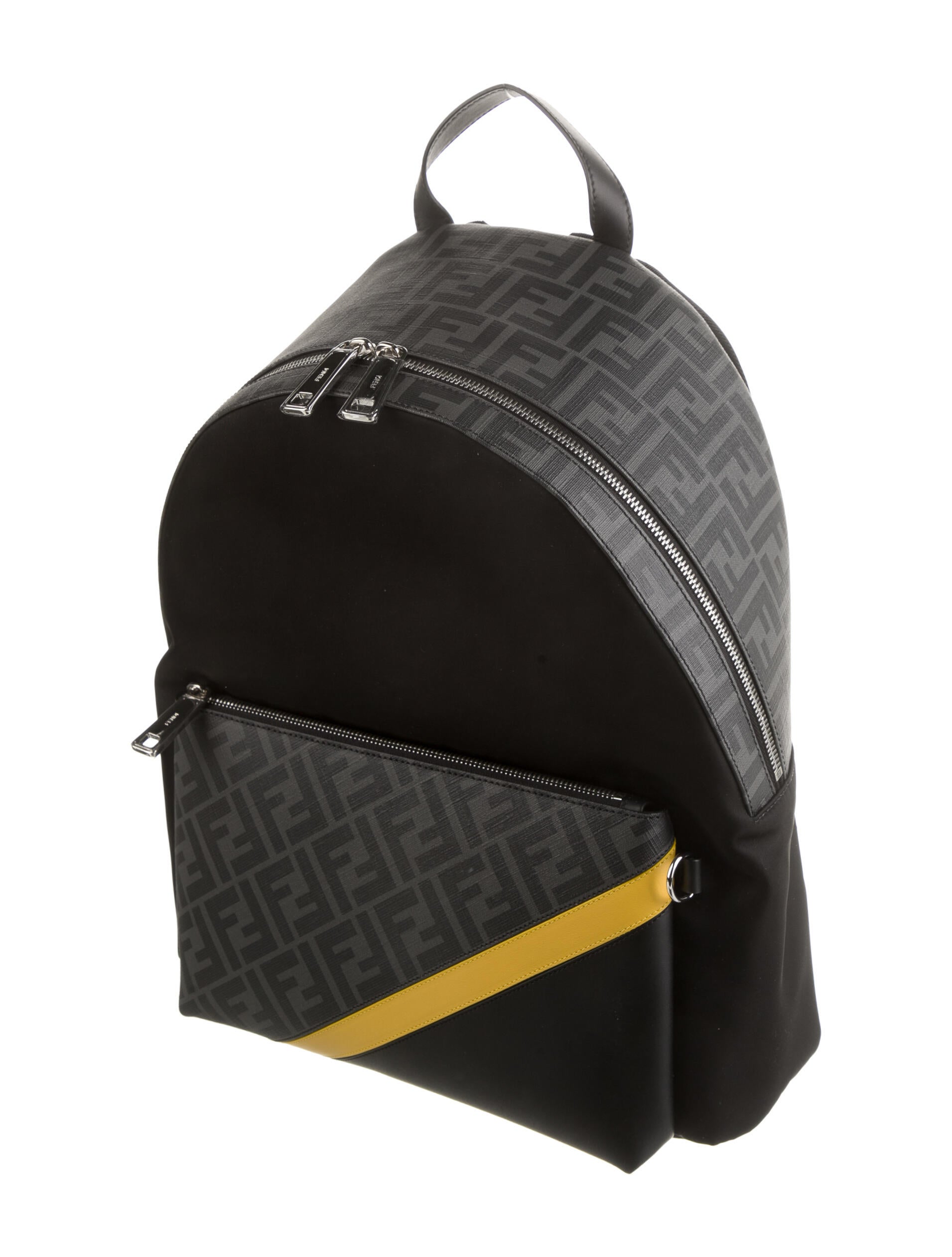 Fendi Diagonal Zucca Nylon Backpack - Black Backpacks, Bags - FEN276169 ...