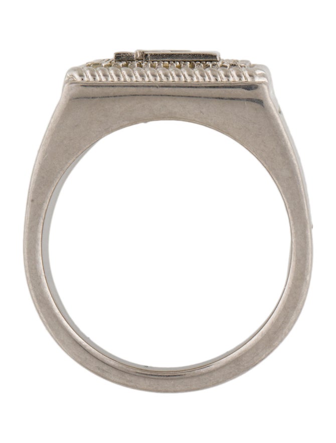 Fendi FF Guilloche Signet Ring - Signet Ring, Rings - FEN280939 | The ...