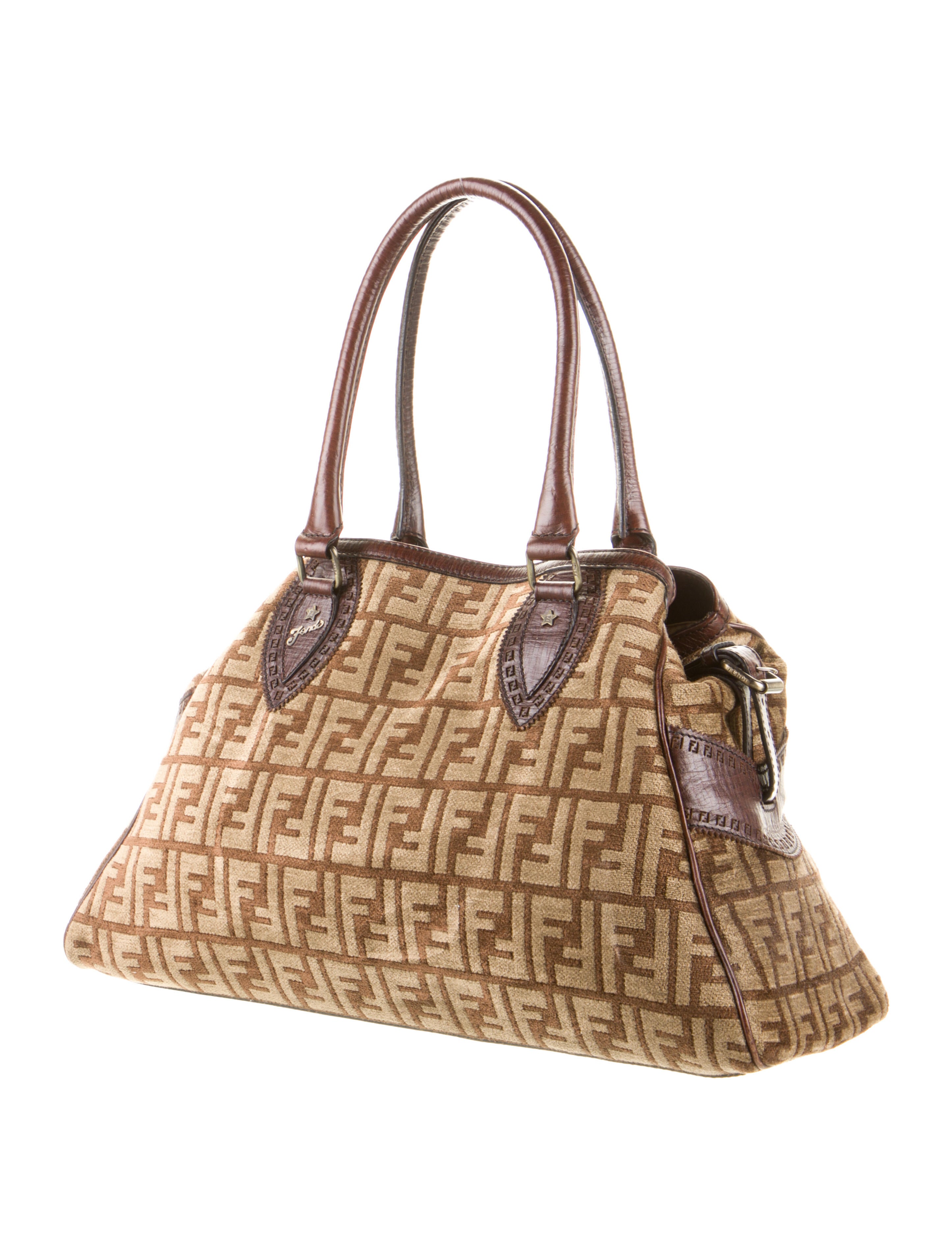 Fendi Medium Velvet Zucca Du Jour Bag - Brown Totes, Handbags ...