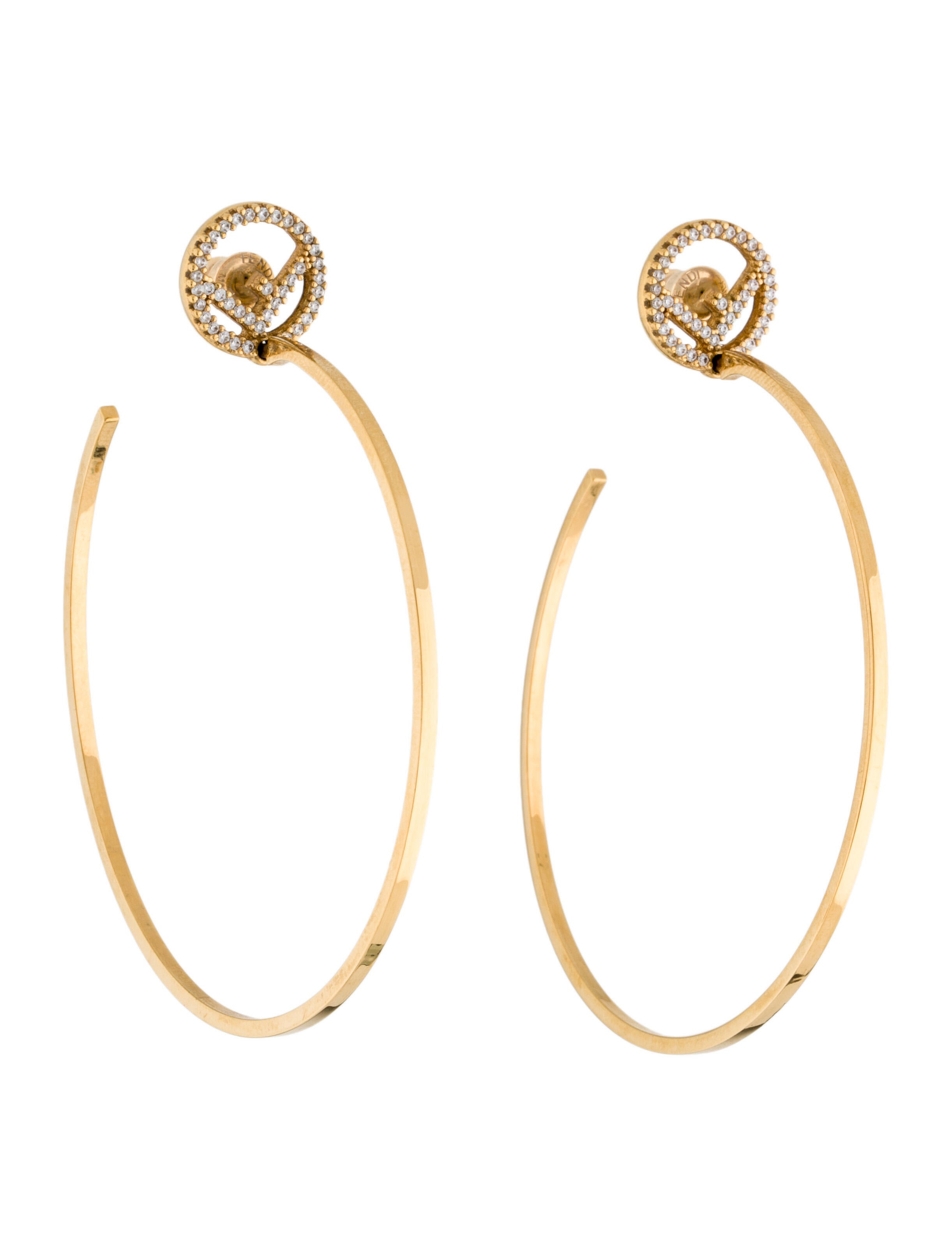 Fendi F is Fendi Hoop Earrings - Gold-Tone Metal Hoop, Earrings ...