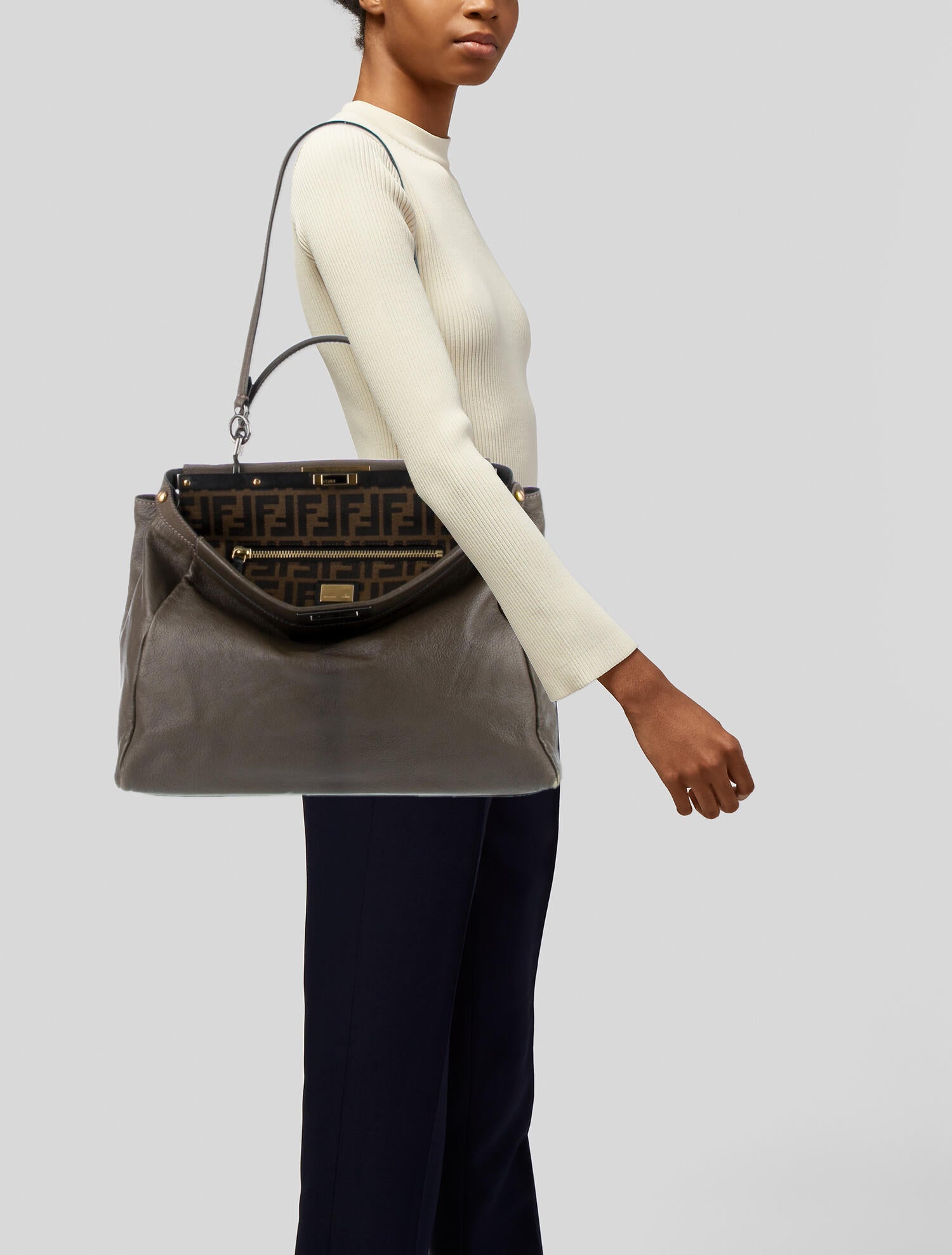 Fendi Large Water Snake Peekaboo Bag - Neutrals Totes, Handbags ...